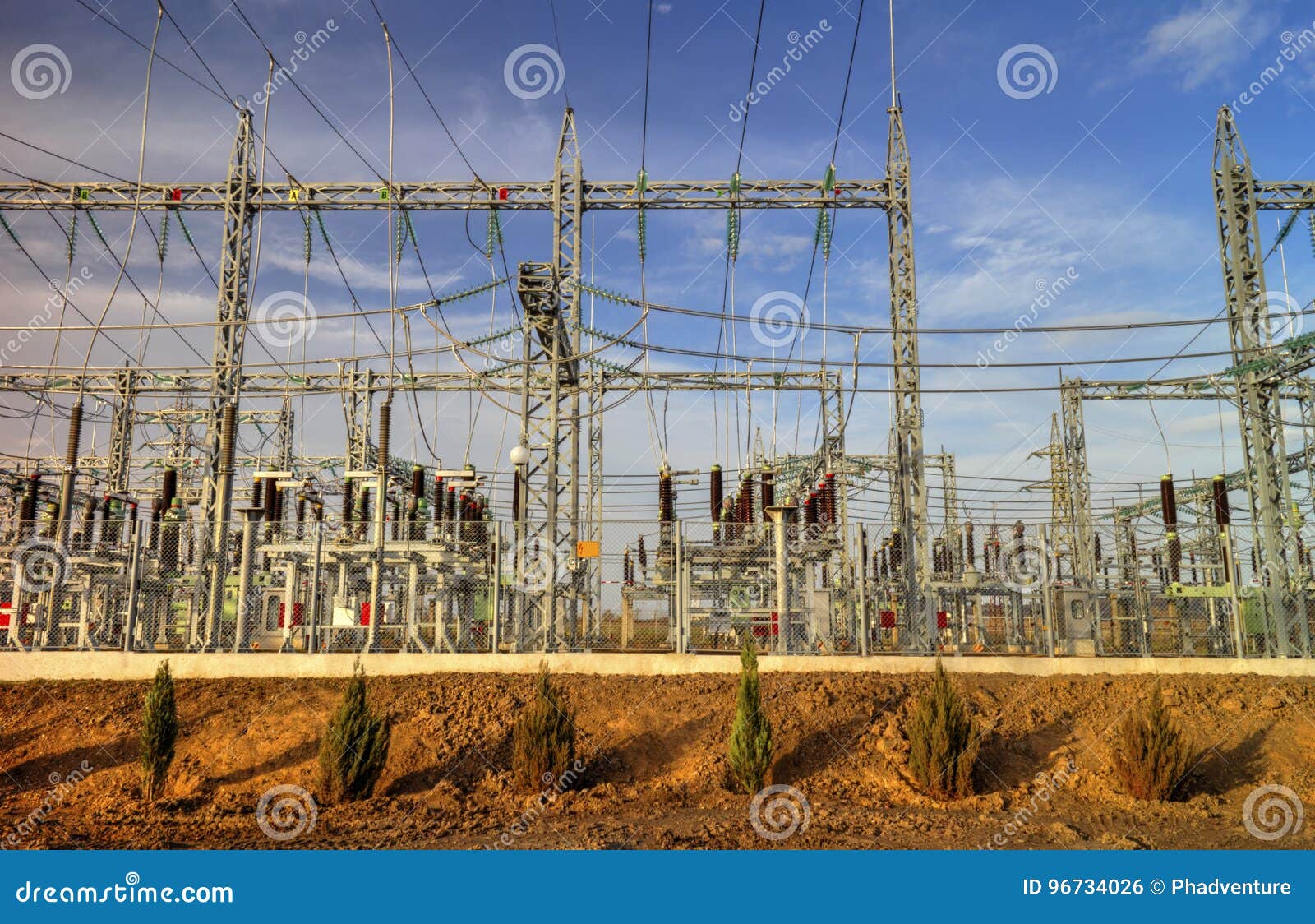 High Voltage Switchyard in Electrical Substation Stock Photo - Image of ...