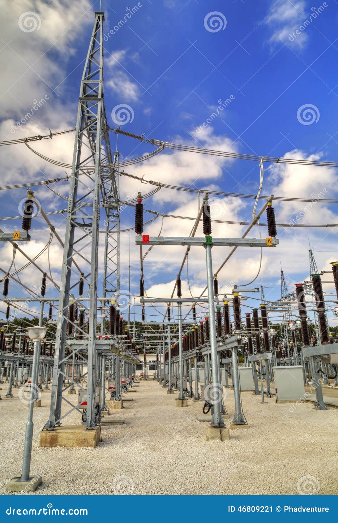 High voltage switchyard stock image. Image of energy - 46809221