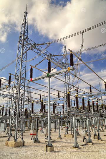 High voltage switchyard stock image. Image of electrical - 46809325