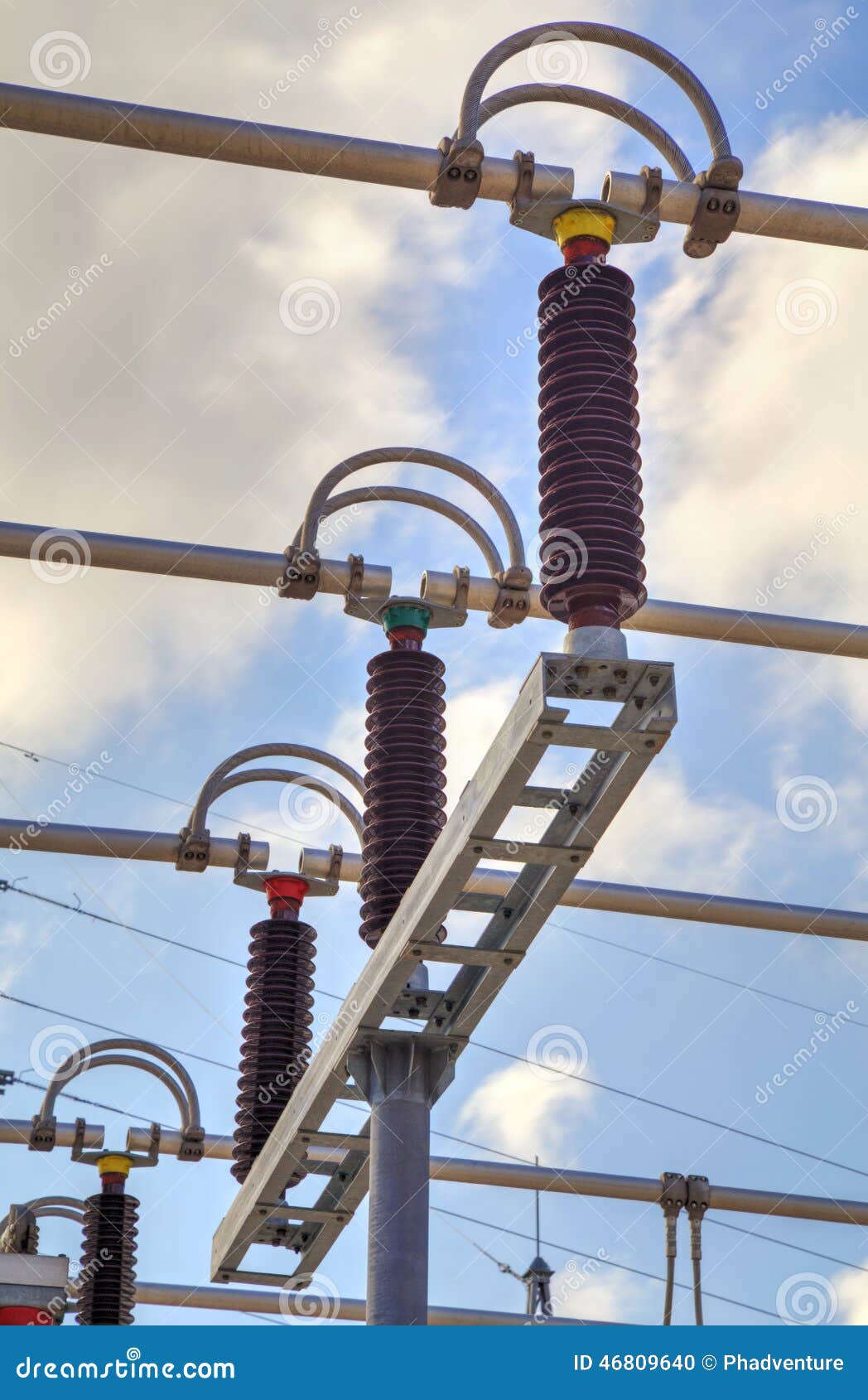 High voltage switchyard stock photo. Image of isolator - 46809640