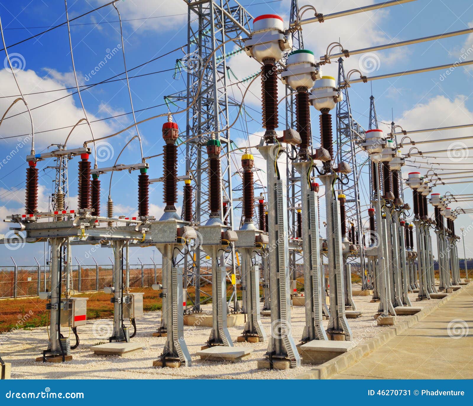 High voltage switchyard stock image. Image of facility - 46270731