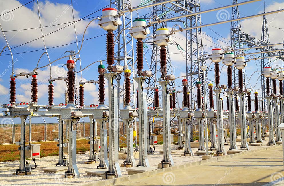 High voltage switchyard stock image. Image of infrastructure - 46271037
