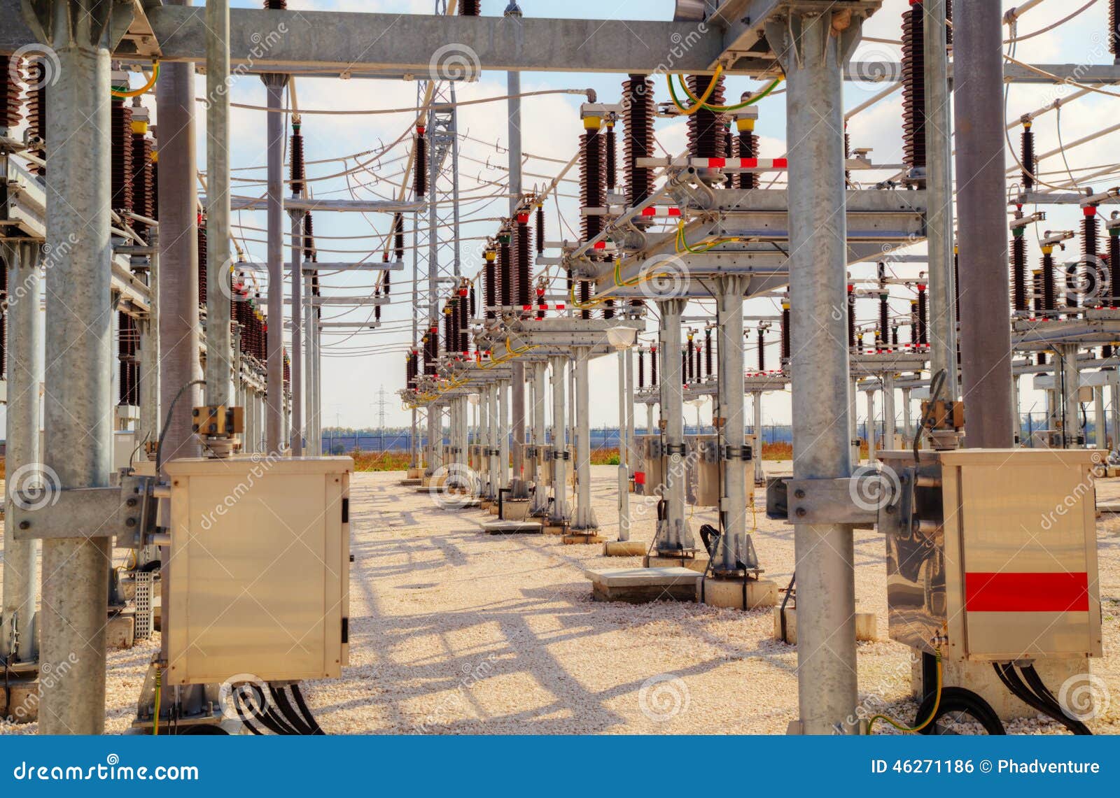 High voltage switchyard stock photo. Image of electric - 46271186