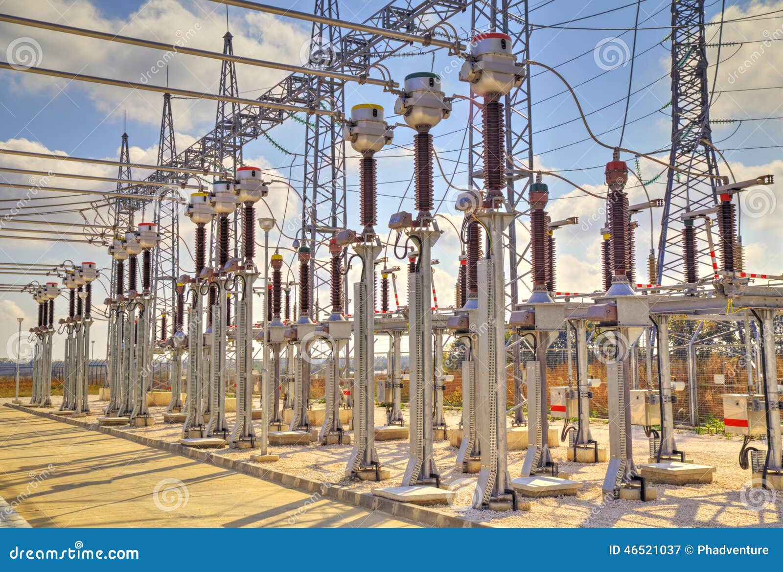 High voltage switchyard stock image. Image of electricity - 46521037