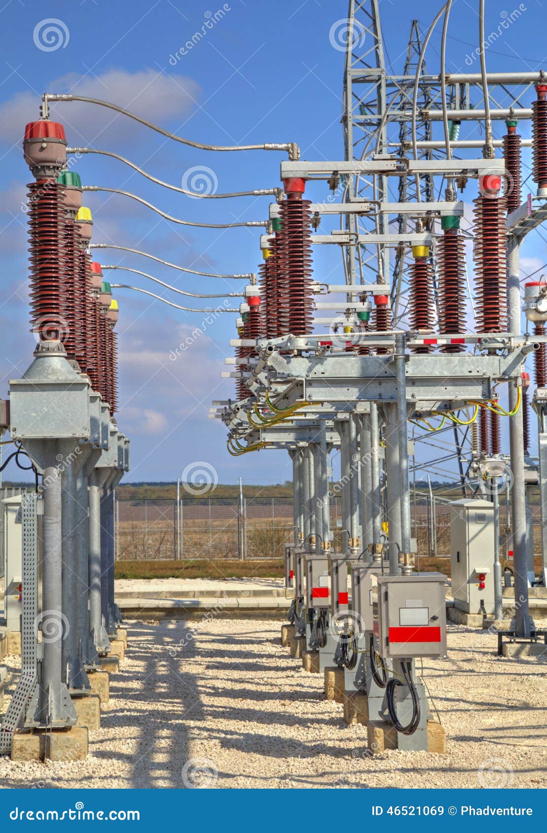 High voltage switchyard stock image. Image of network - 46521069