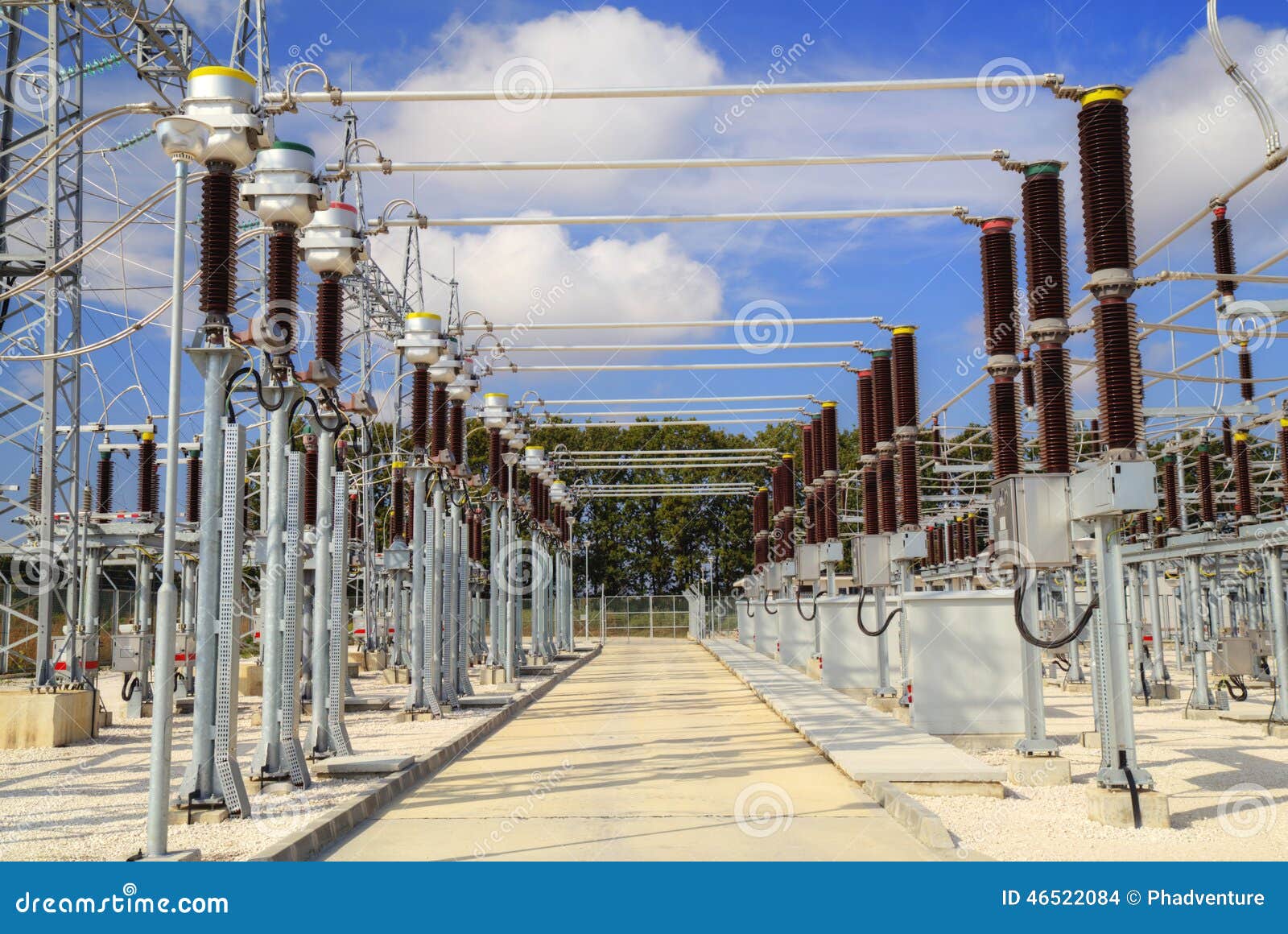 High voltage switchyard stock photo. Image of industry - 46522084