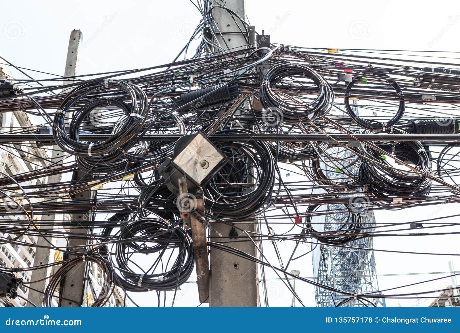 High Voltage, Tangle and Danger Cables Stock Photo - Image of electric ...