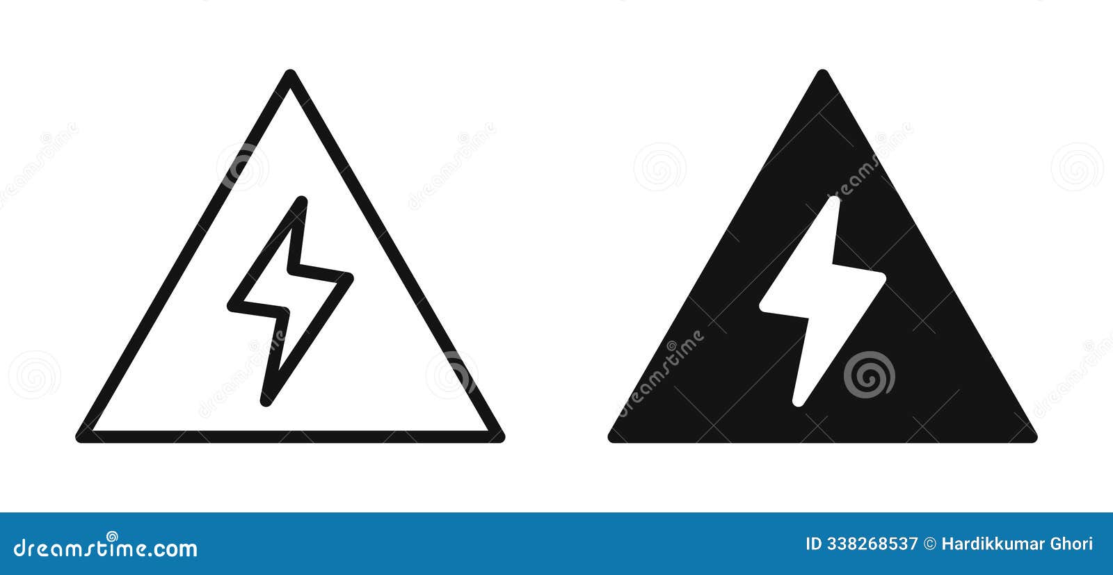 High Voltage Thin Line Vector Icon Set Stock Vector - Illustration of ...