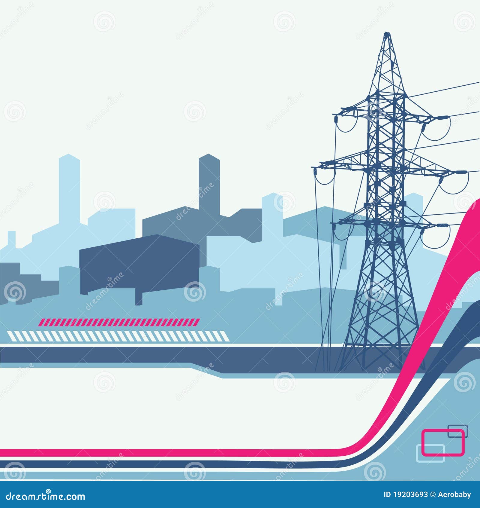 High-voltage Tower Background. Stock Vector - Illustration of tower ...