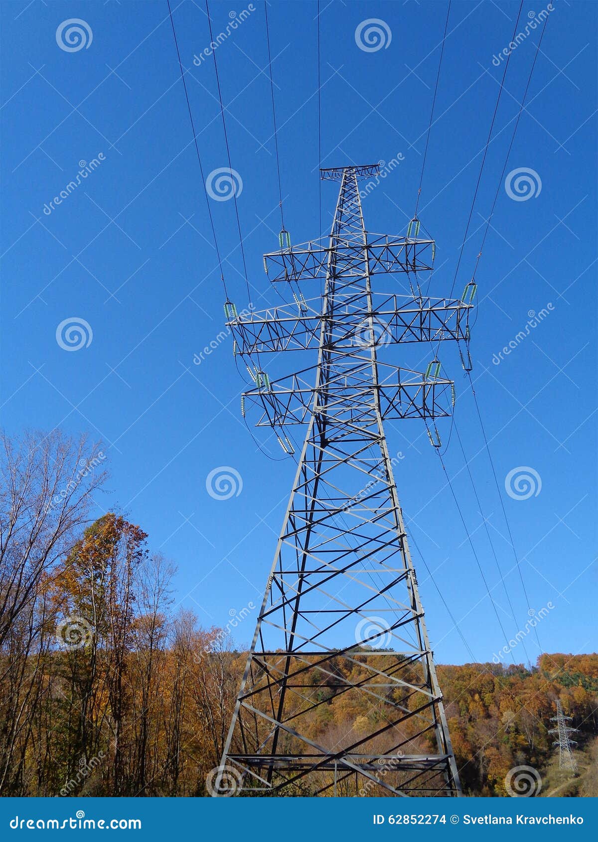 High Voltage Tower and Power Line Stock Photo - Image of voltage ...