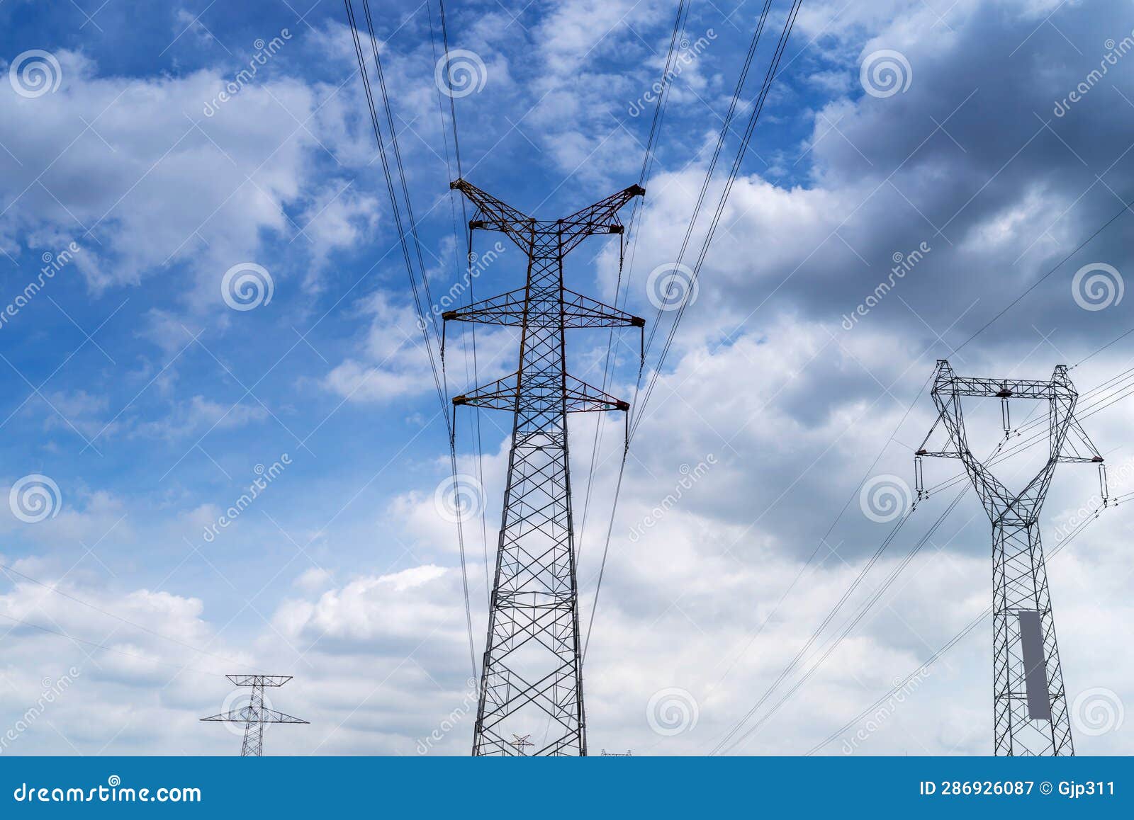 High-voltage Tower Sky Background Stock Image - Image of generator ...