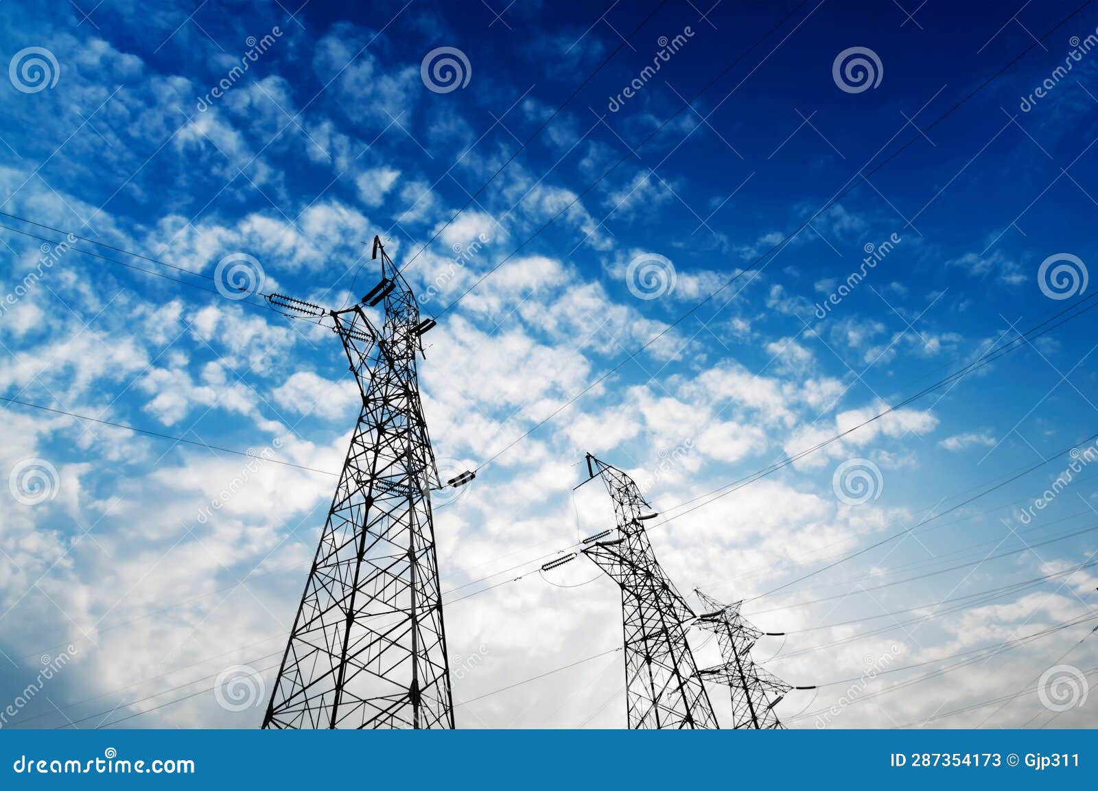 High-voltage Tower Sky Background Stock Image - Image of energy ...