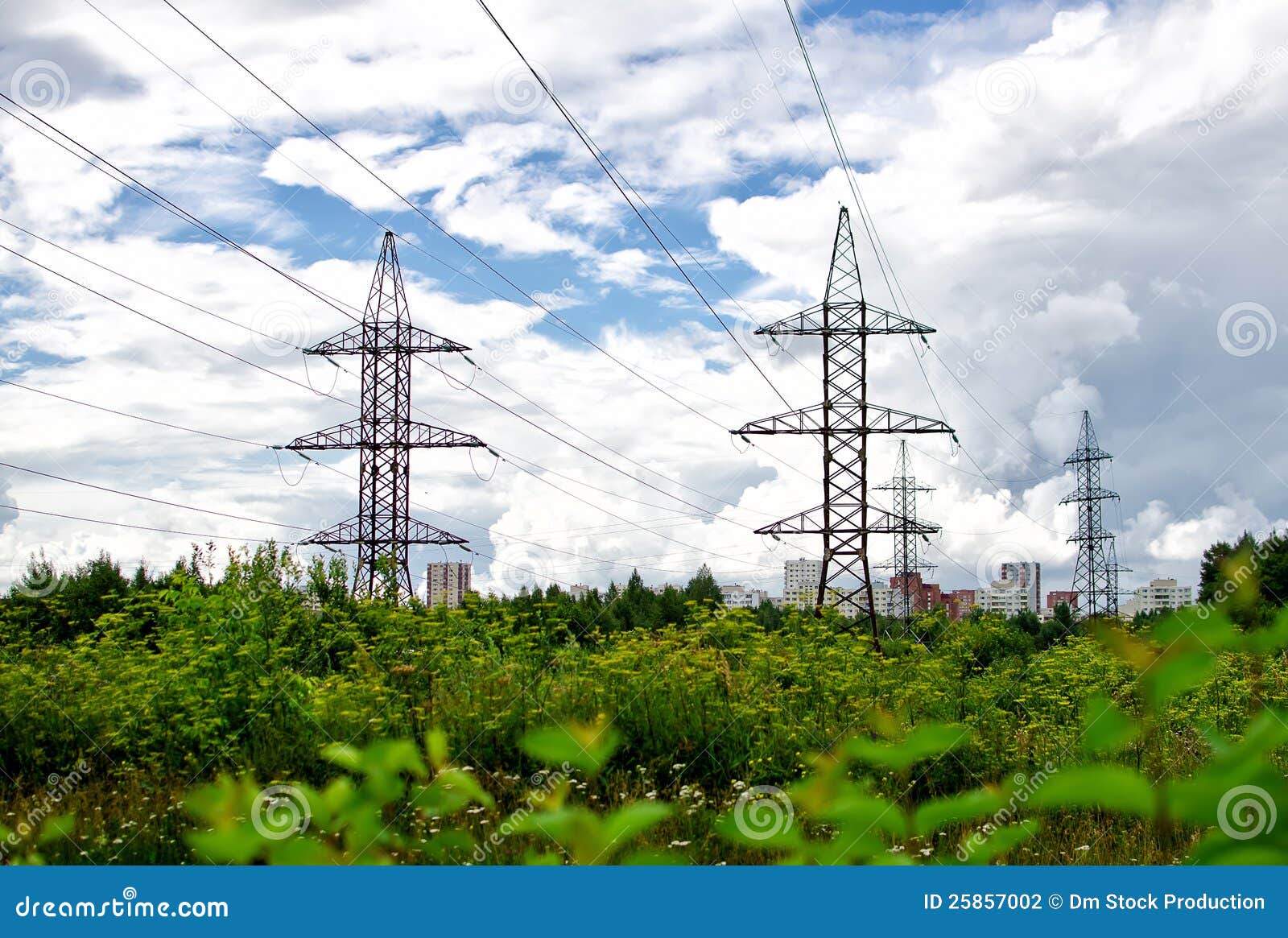 High voltage towers. stock photo. Image of landscape - 25857002