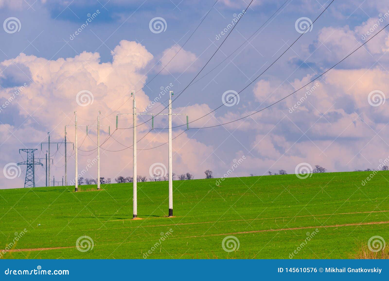 High Voltage Towers with Sky Background Stock Photo - Image of grid ...