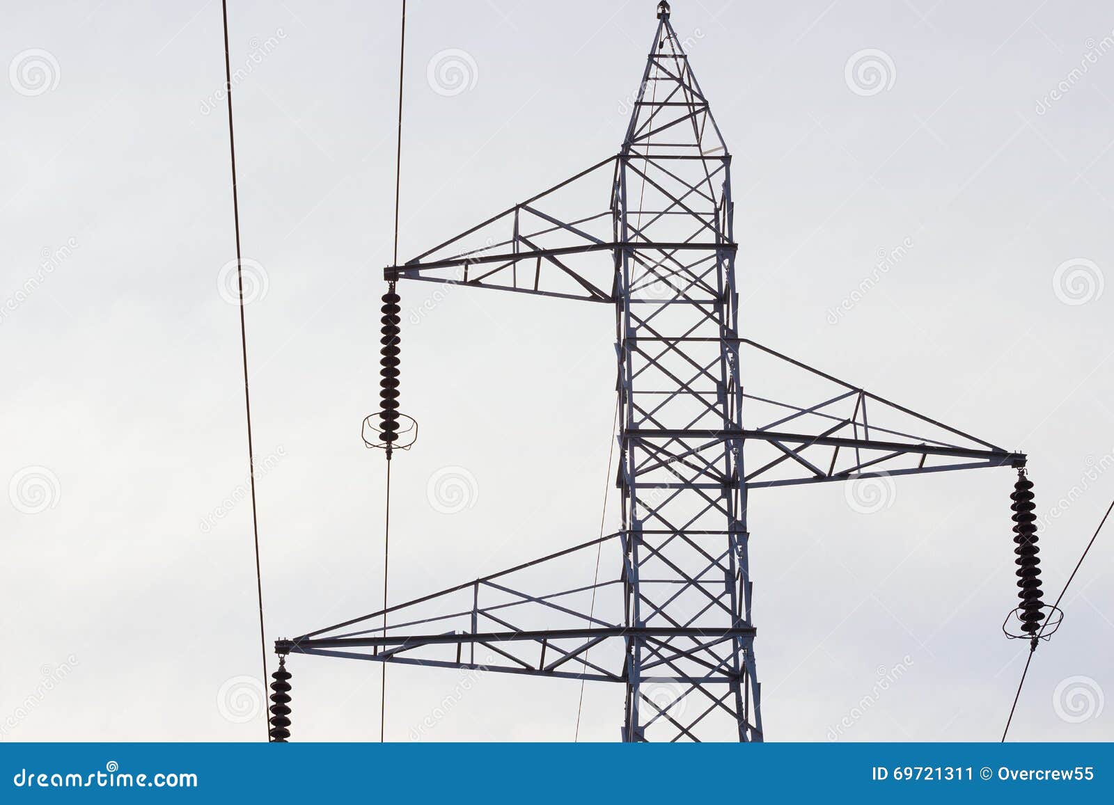 High voltage towers stock image. Image of electrification - 69721311