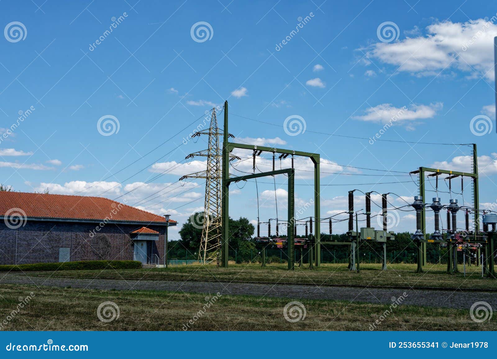 High Voltage Transformation Station View of External Capacitors and ...
