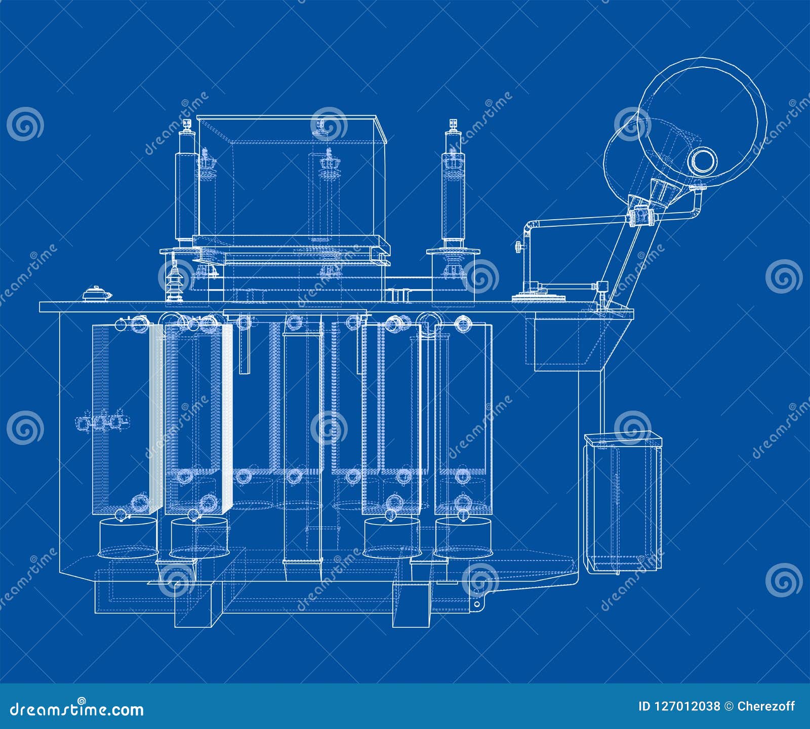 High-voltage Transformer Concept Stock Vector - Illustration of ...