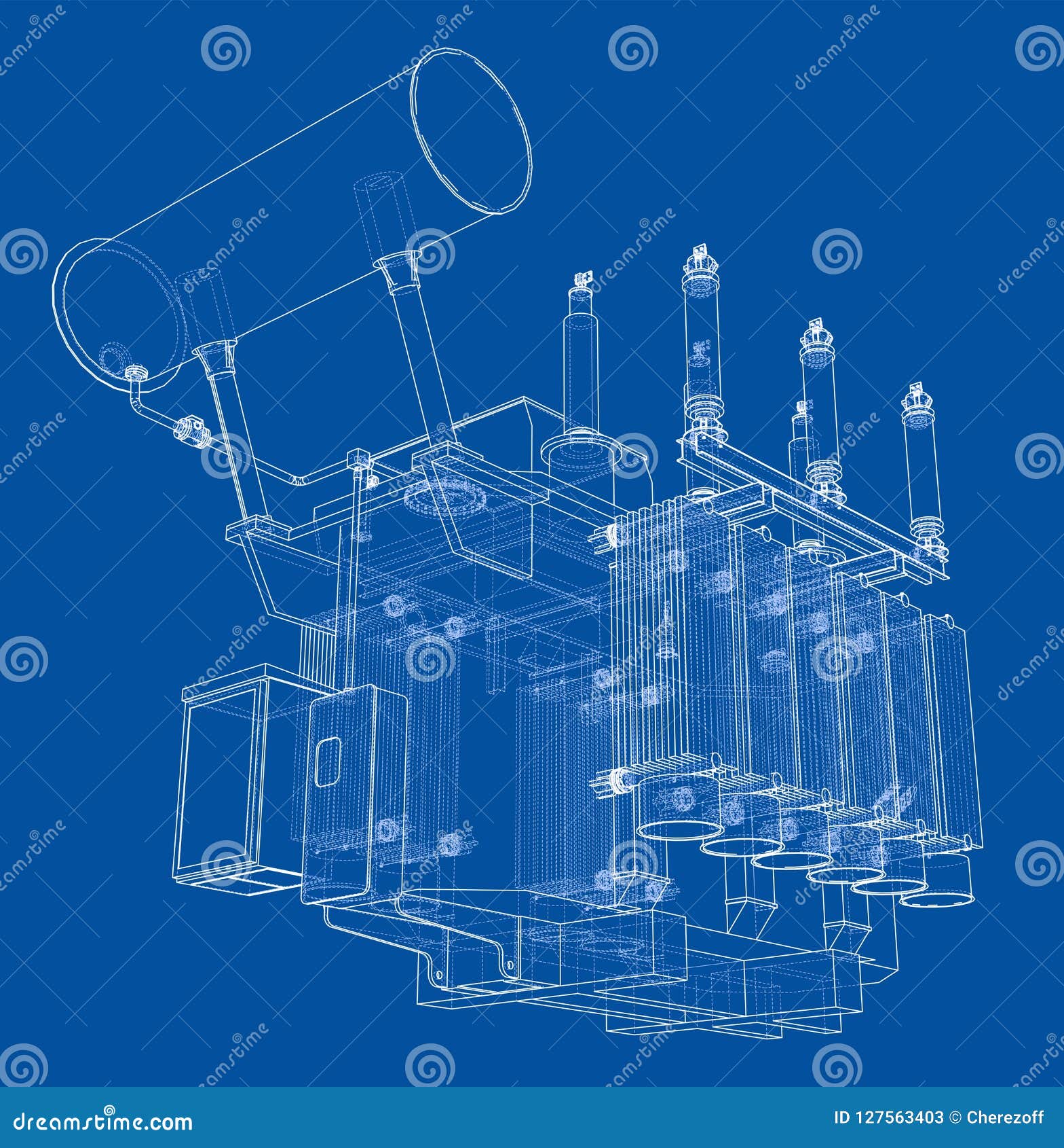 High-voltage Transformer Concept Stock Vector - Illustration of ...