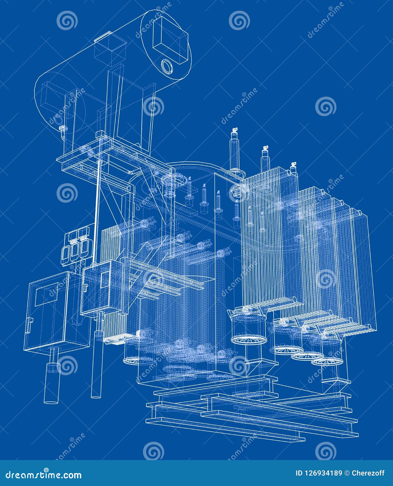 High-voltage Transformer Concept Stock Vector - Illustration of ...