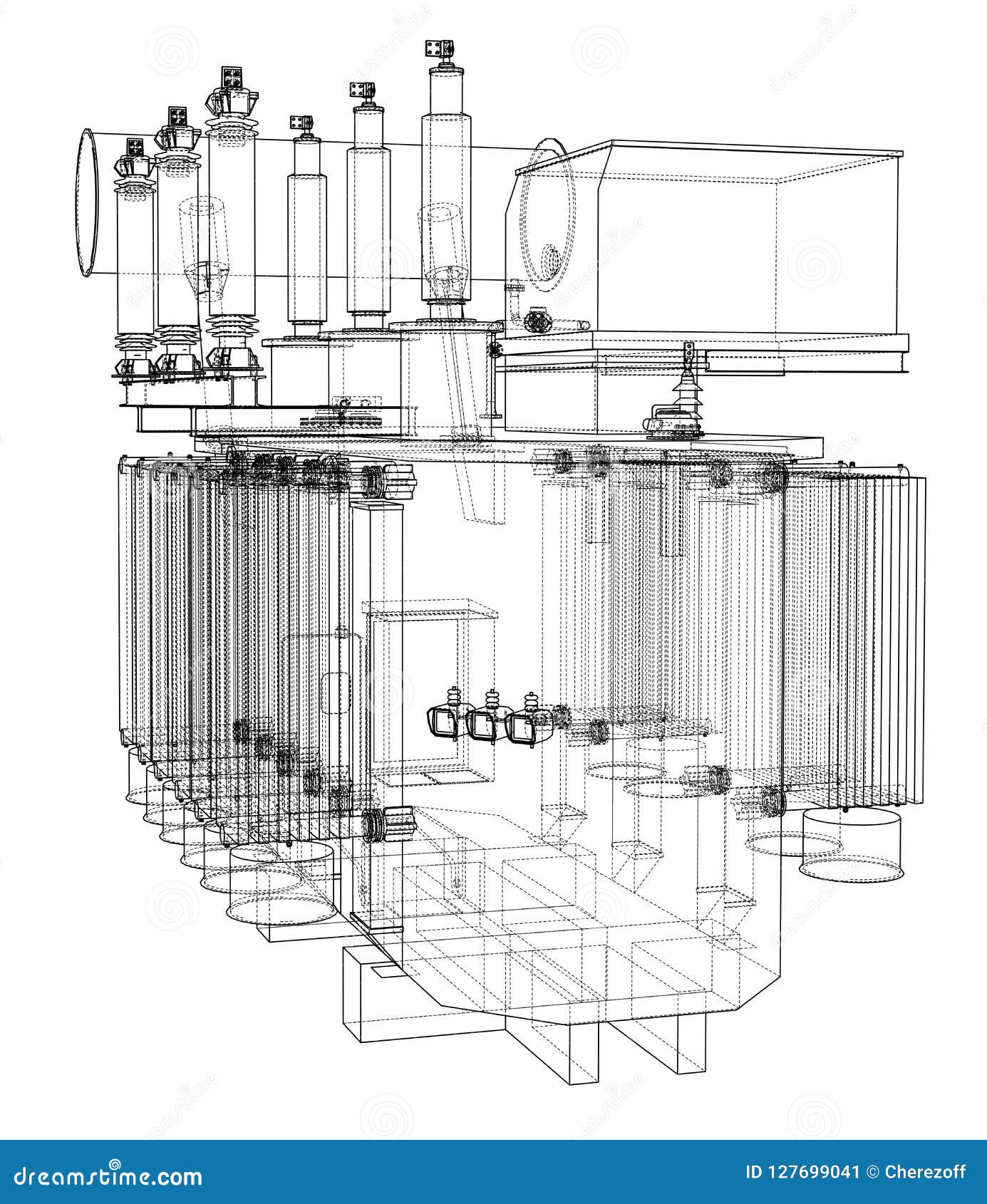 High-voltage Transformer Concept Stock Vector - Illustration of outline ...