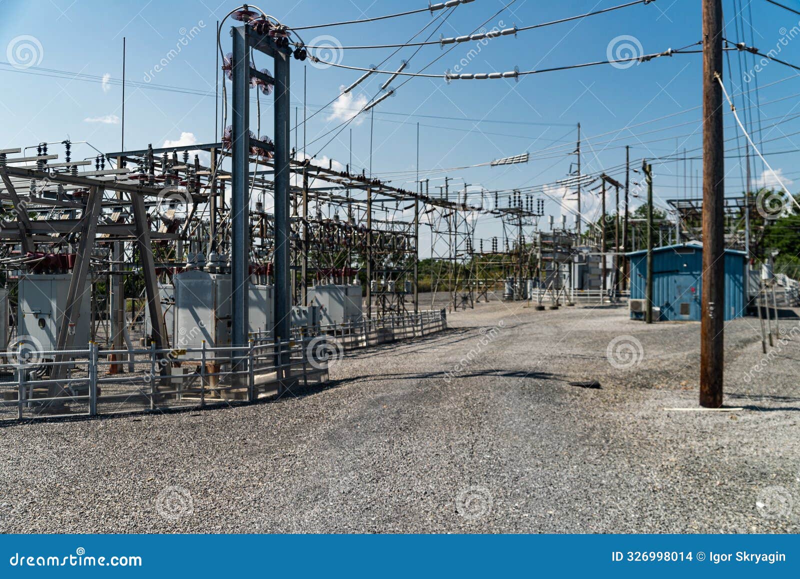 High-voltage Transformer of High Electrical Power at a Substation ...