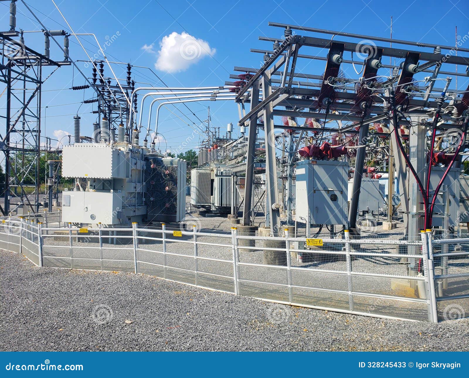 High-voltage Transformer of High Electrical Power at a Substation ...