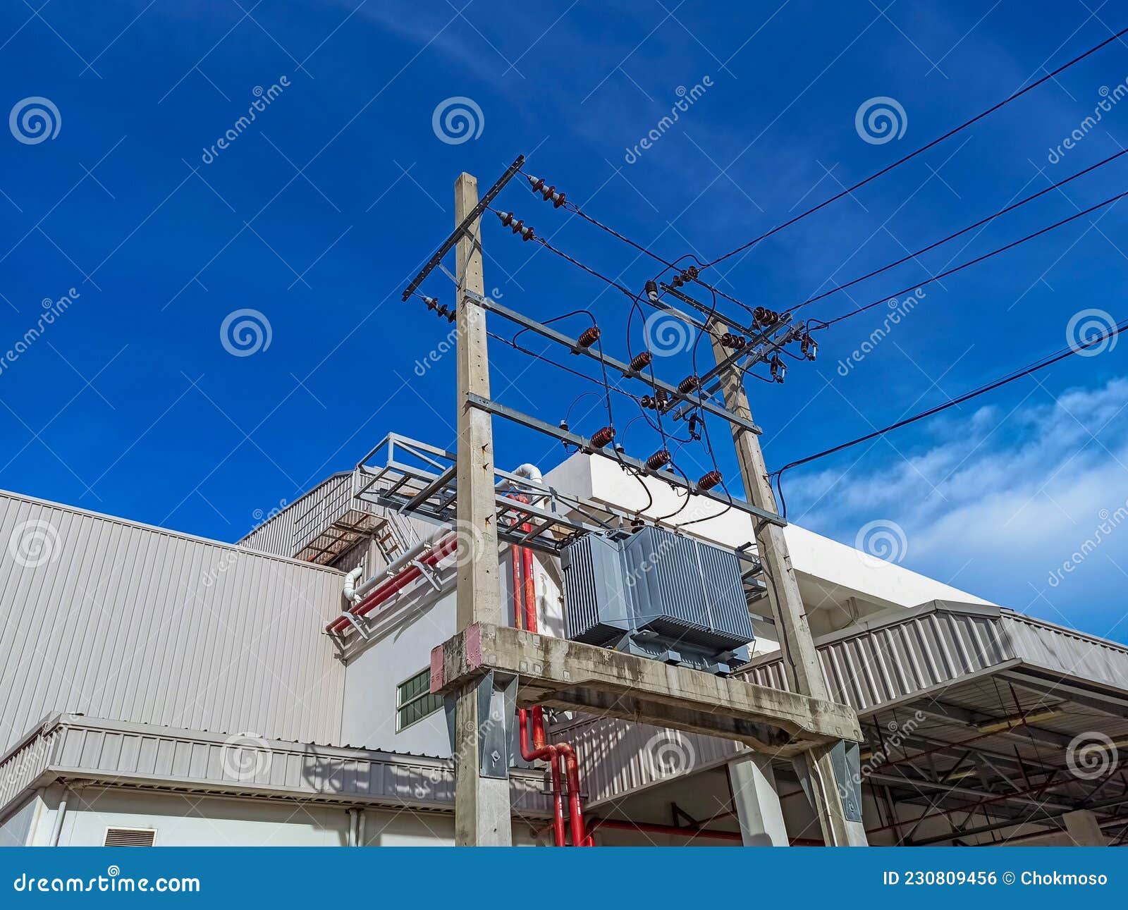 High Voltage Transformer stock photo. Image of network - 230809456