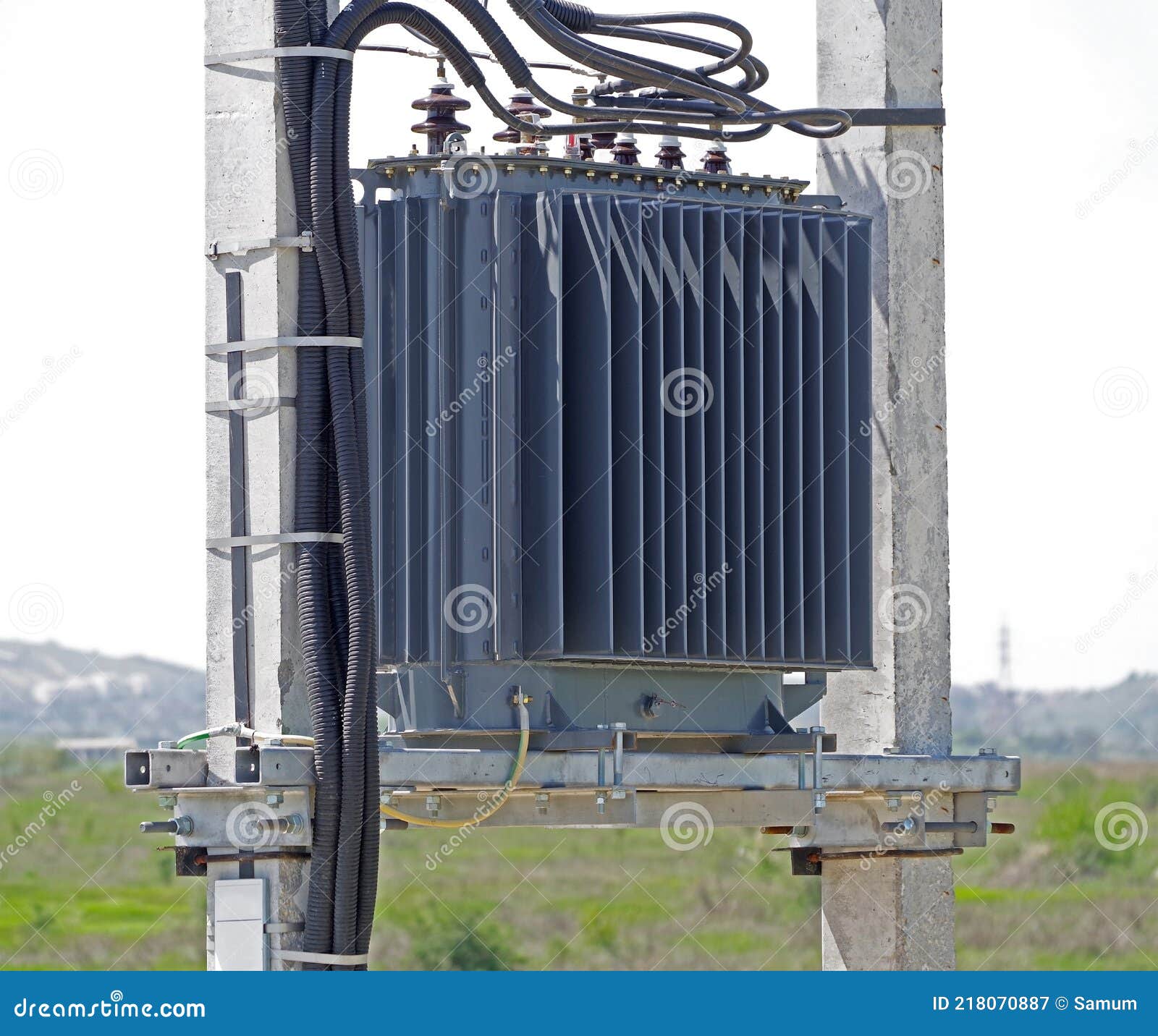 High Voltage Transformer Post Stock Image - Image of transformers ...