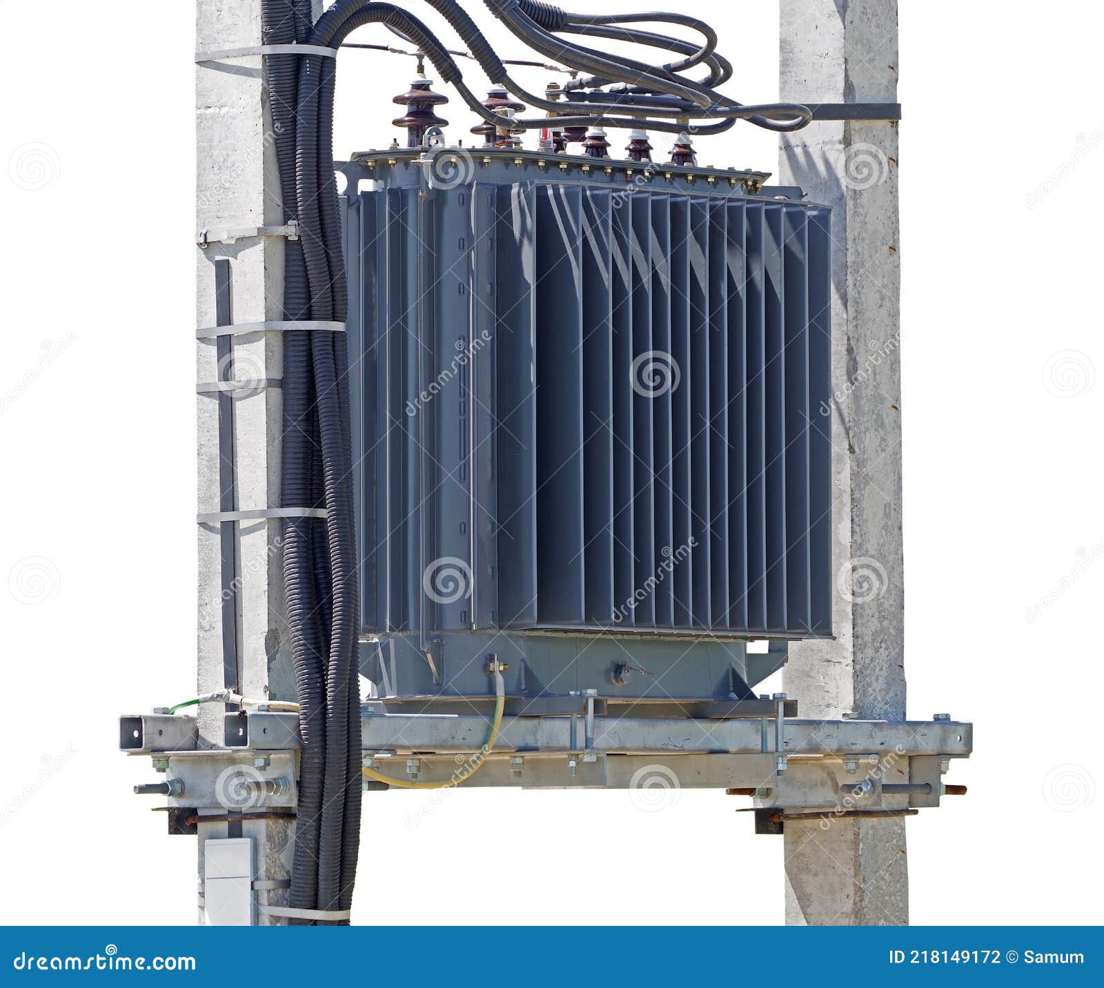 High Voltage Transformer Post Stock Photo - Image of highvoltage, steel ...