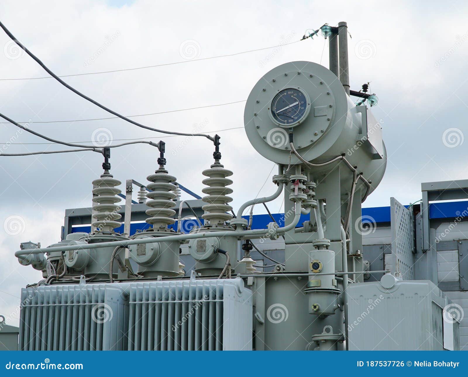 High Voltage Transformer. High Voltage Power Transformer Substation ...
