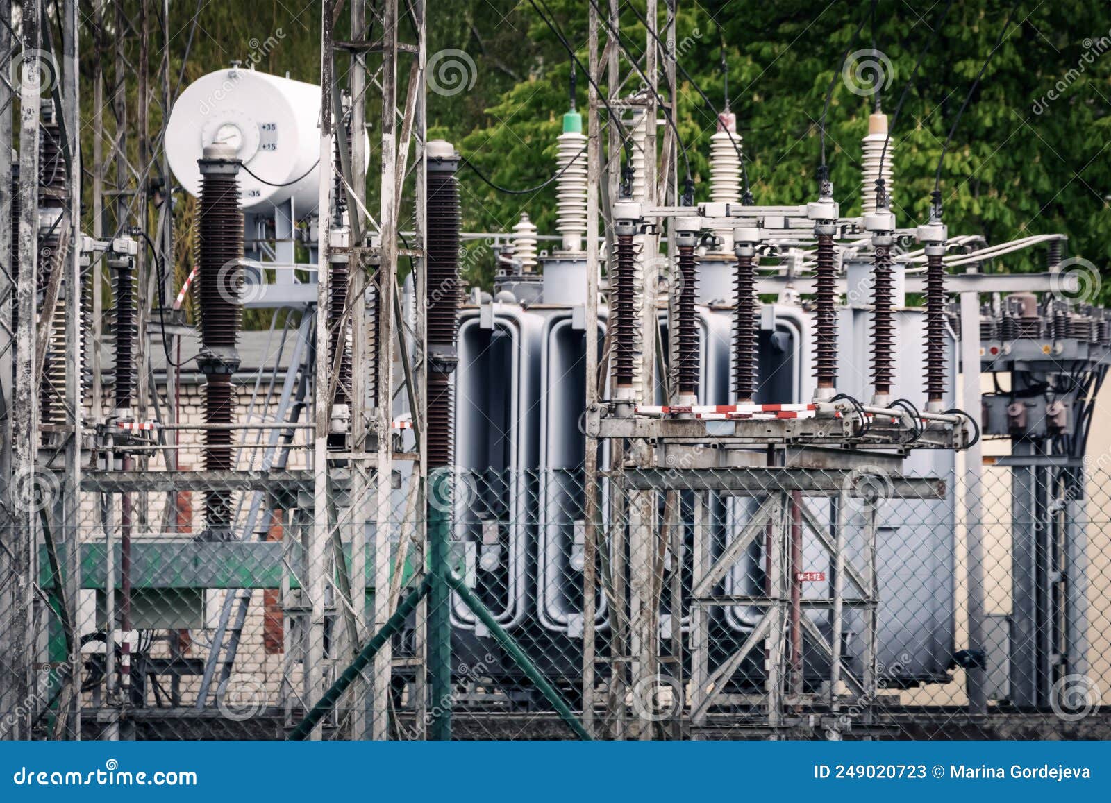 High Voltage Transformer Station. Conversion Of Electricity On High ...