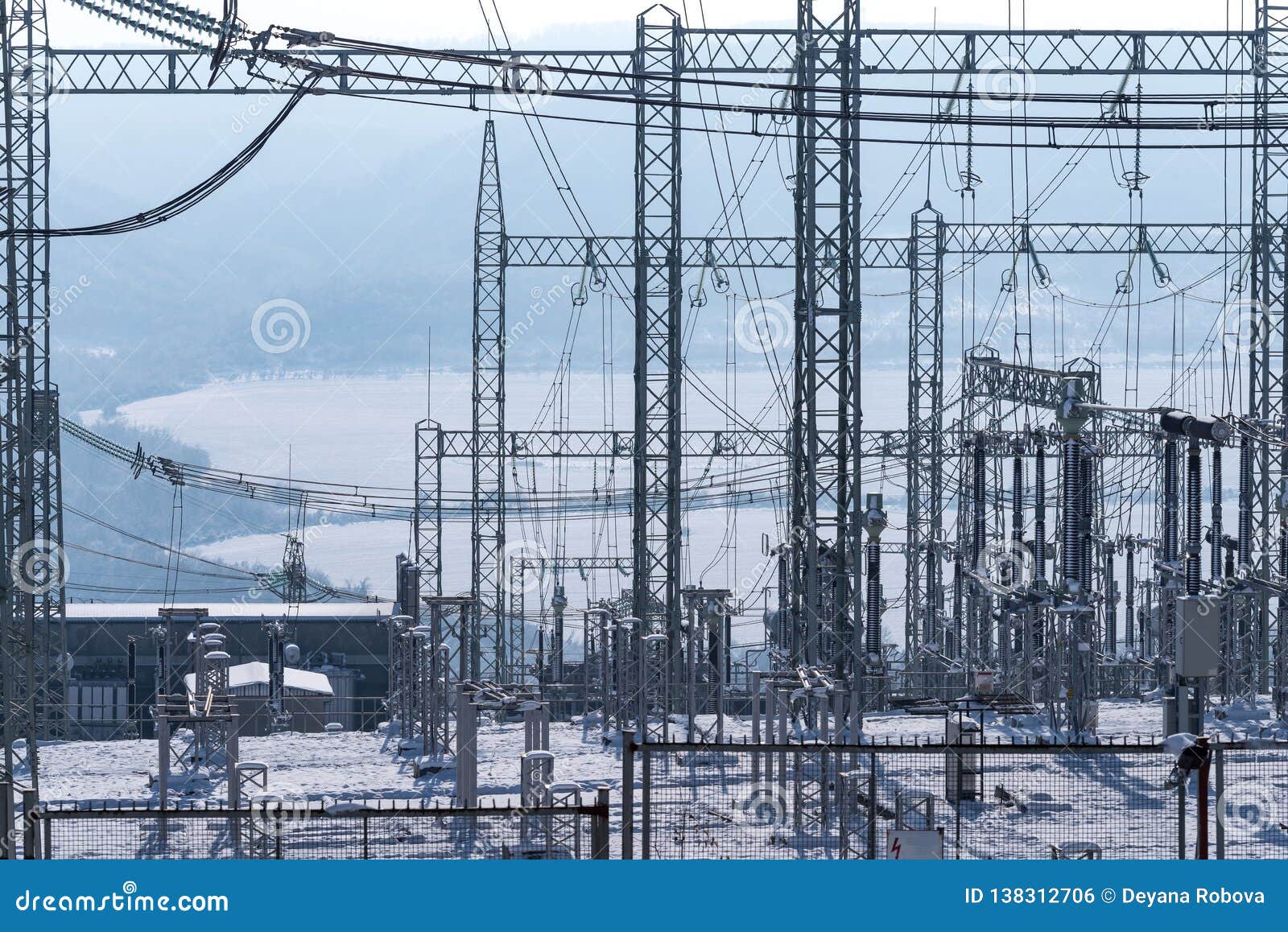High Voltage Transformer Substation Stock Photo - Image of connection ...