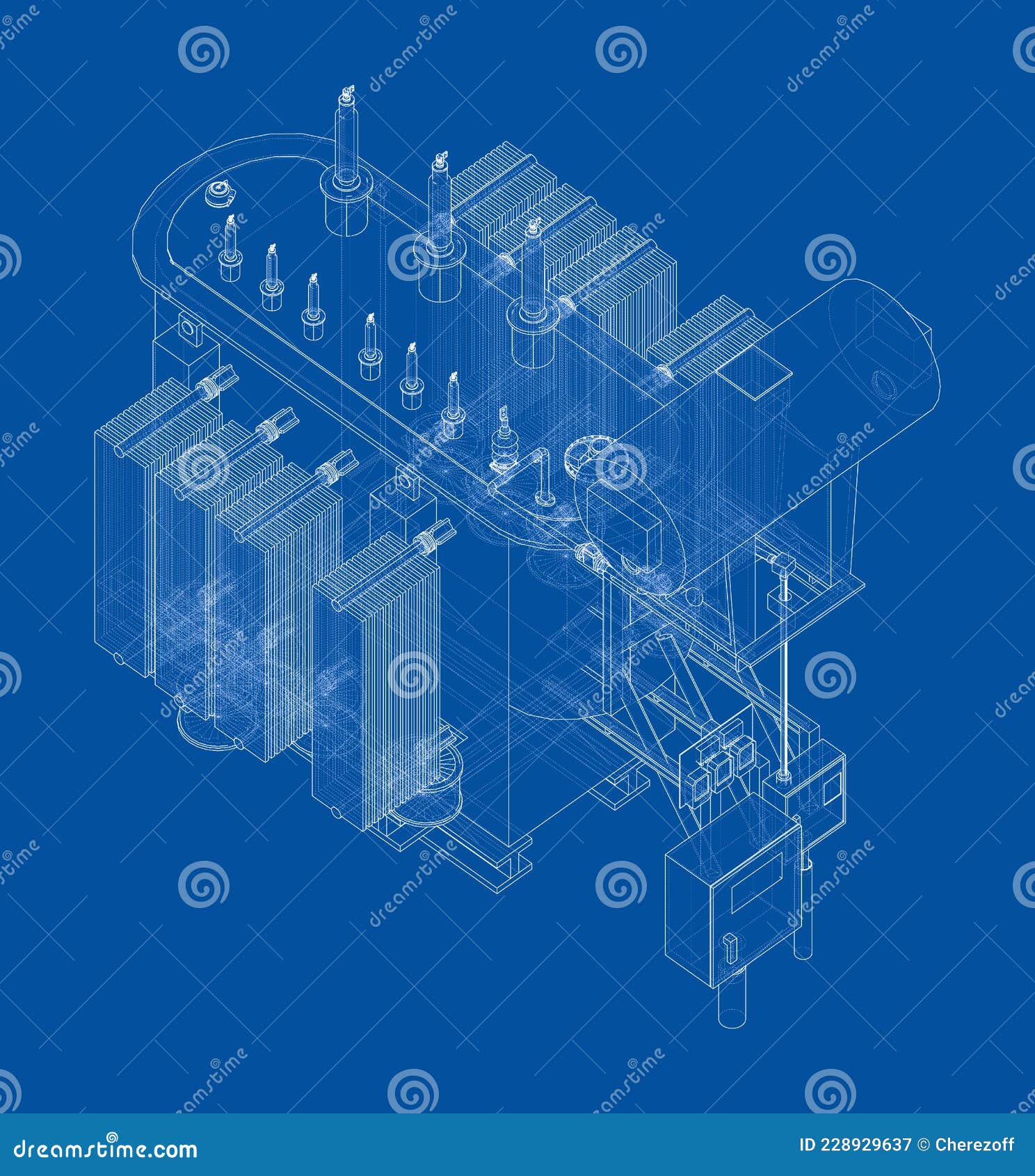 High-voltage Transformer. Vector Stock Vector - Illustration of cable ...
