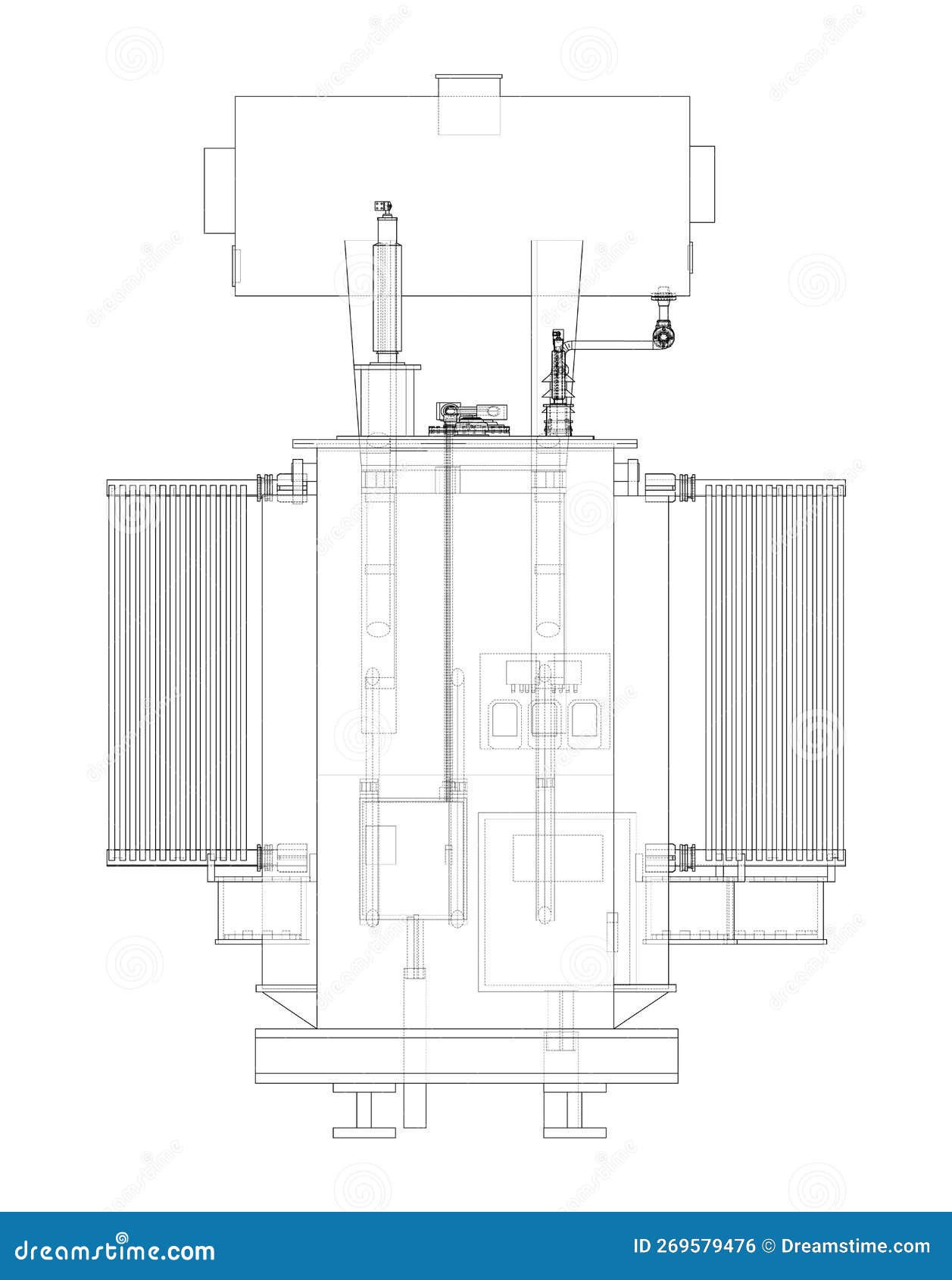 High-voltage transformer stock illustration. Illustration of ...