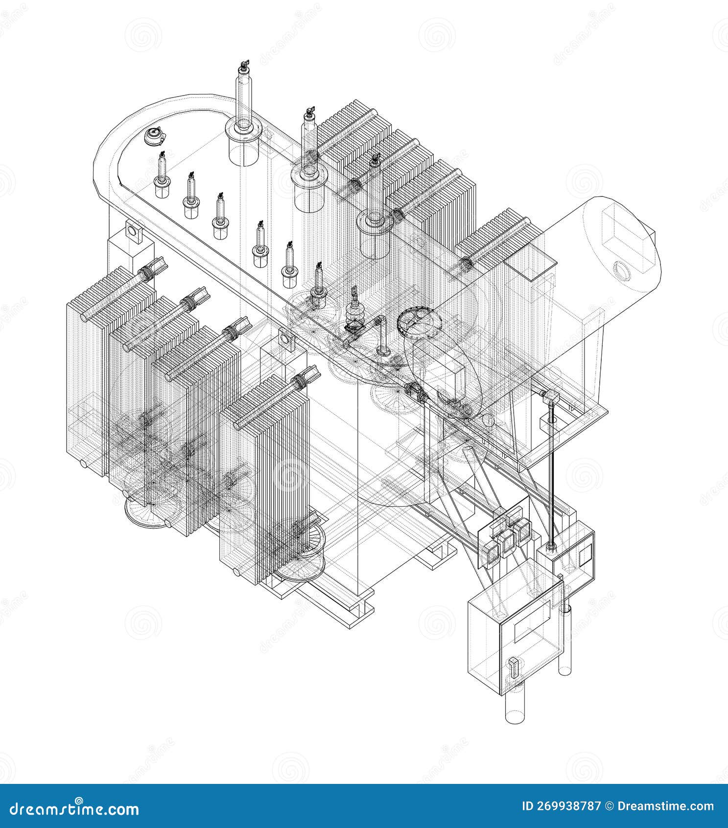 High-voltage transformer stock illustration. Illustration of high ...