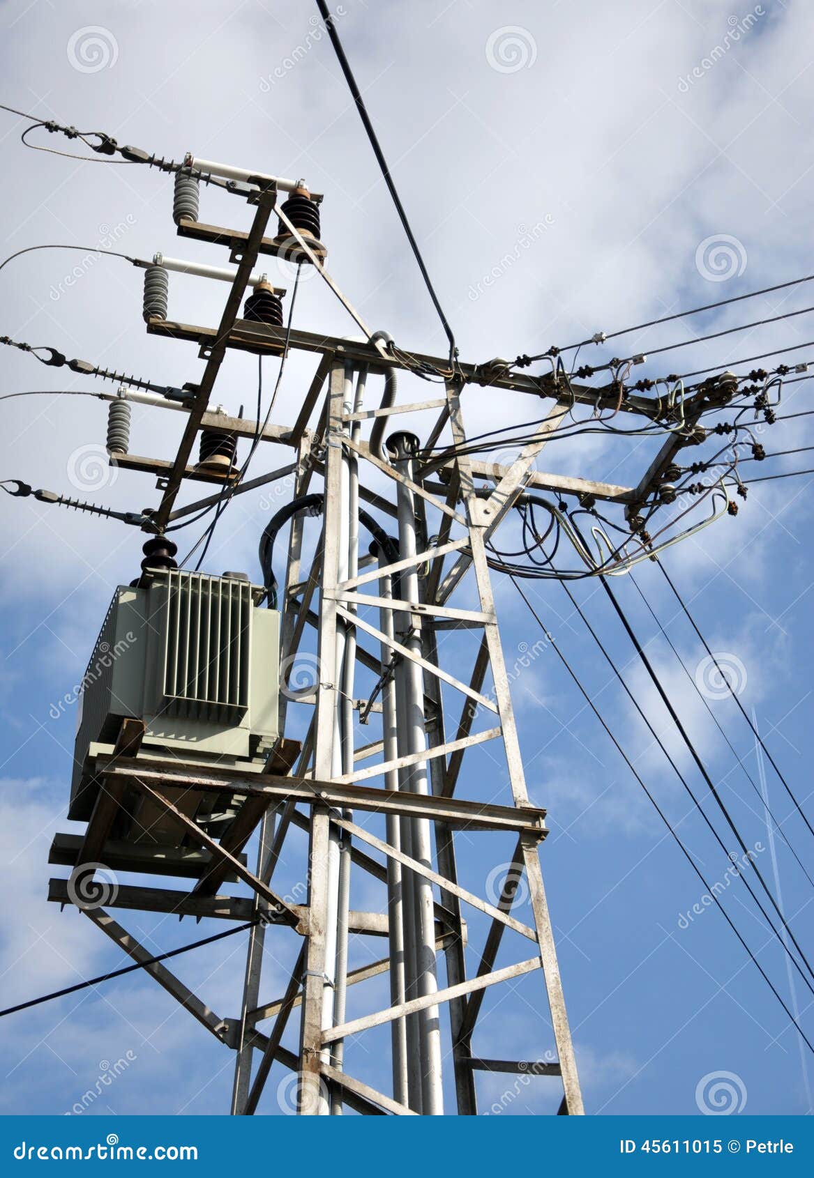High voltage transformers stock image. Image of blue - 45611015