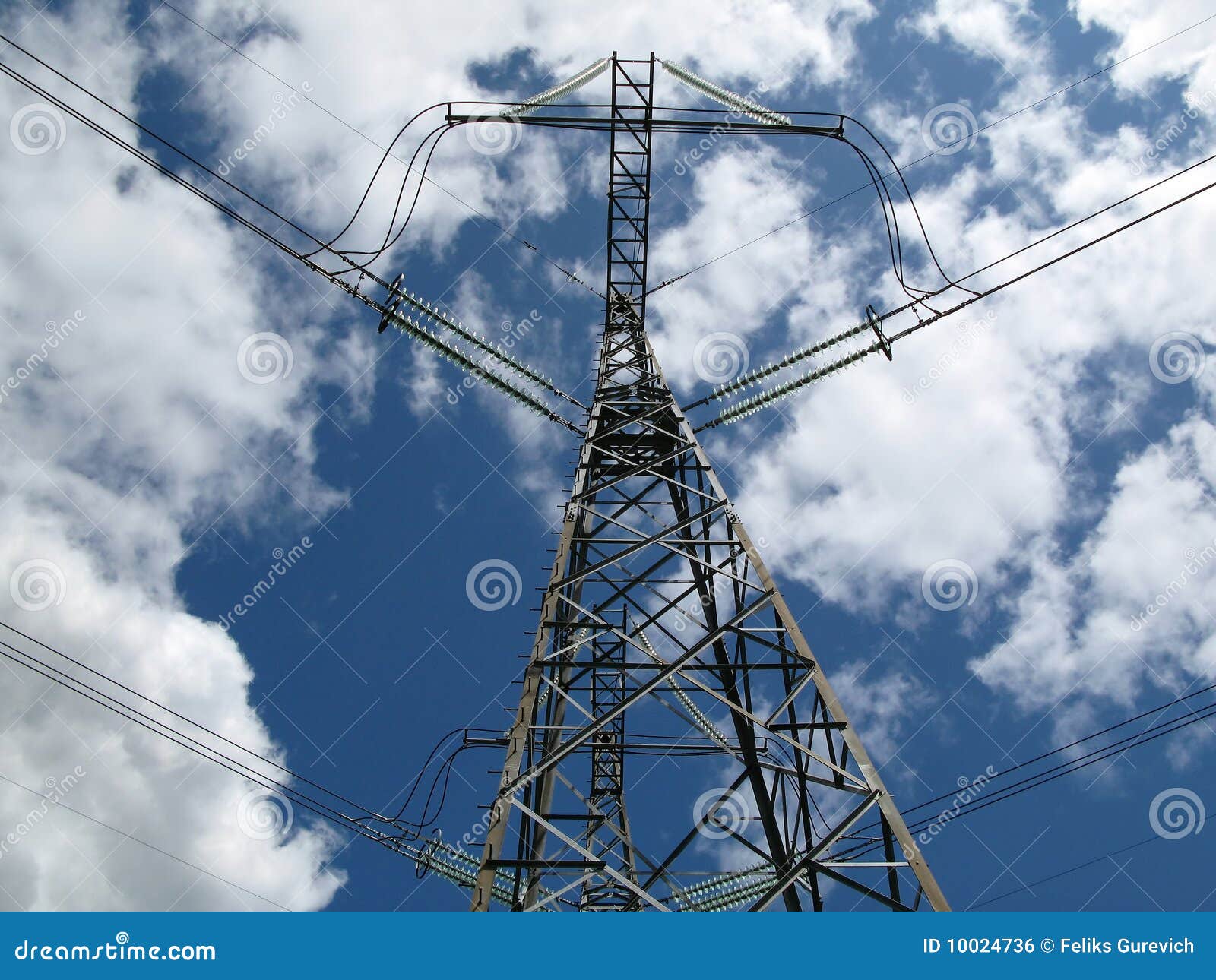 High-voltage Transmission Line Stock Photo - Image of azure ...