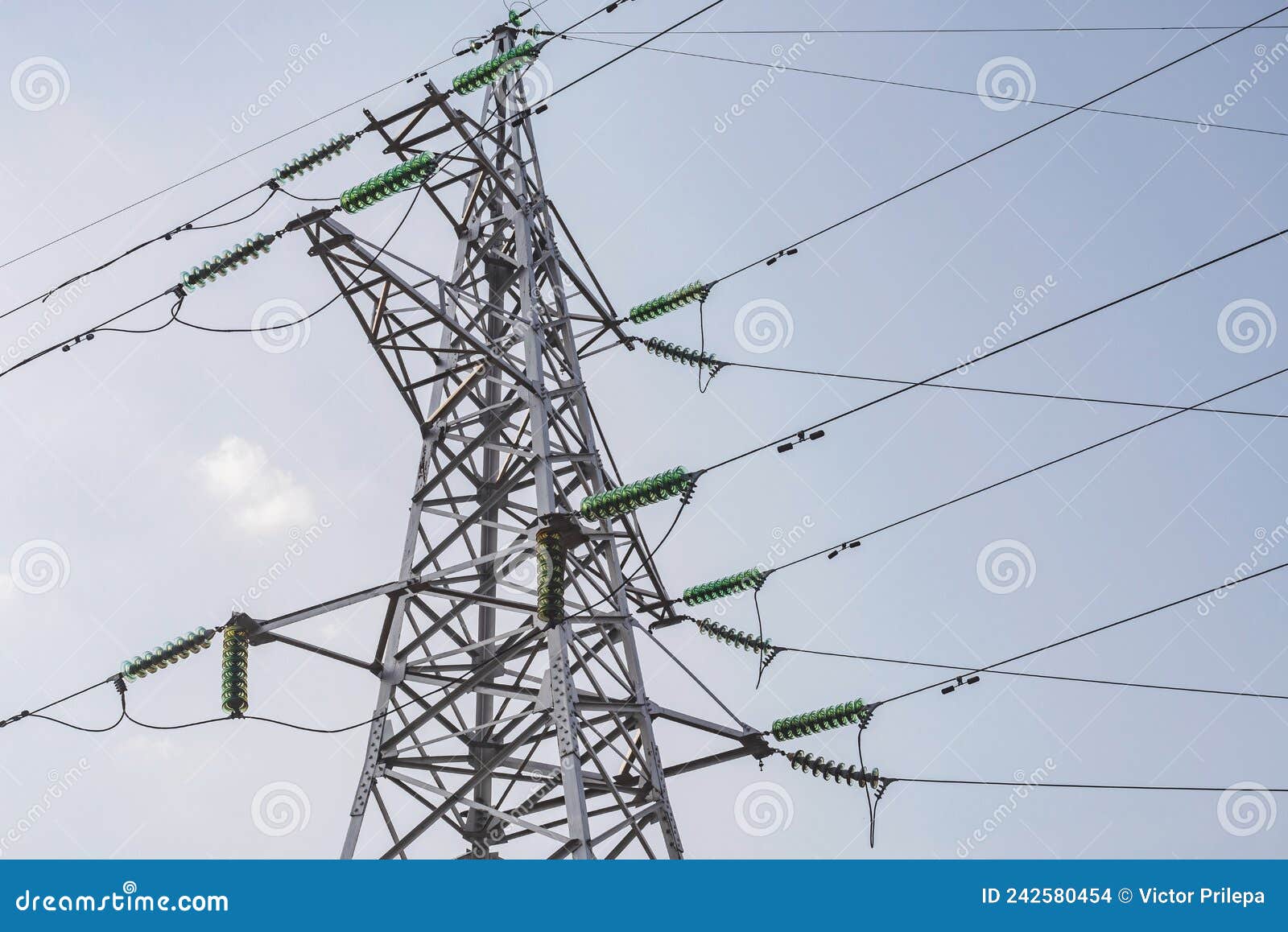 High Voltage Transmission Line Tower Stock Photo - Image of wire, cable ...