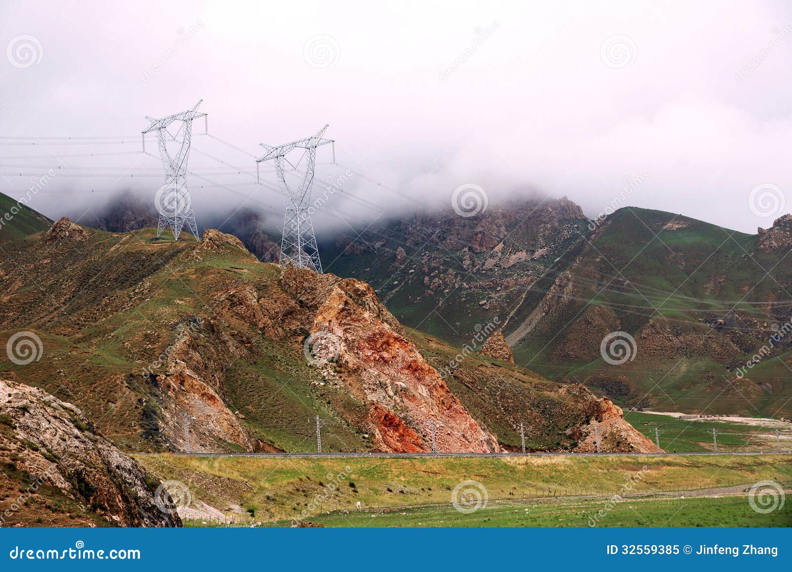 High Voltage Transmission Line Stock Image - Image of cloudy, cloud ...
