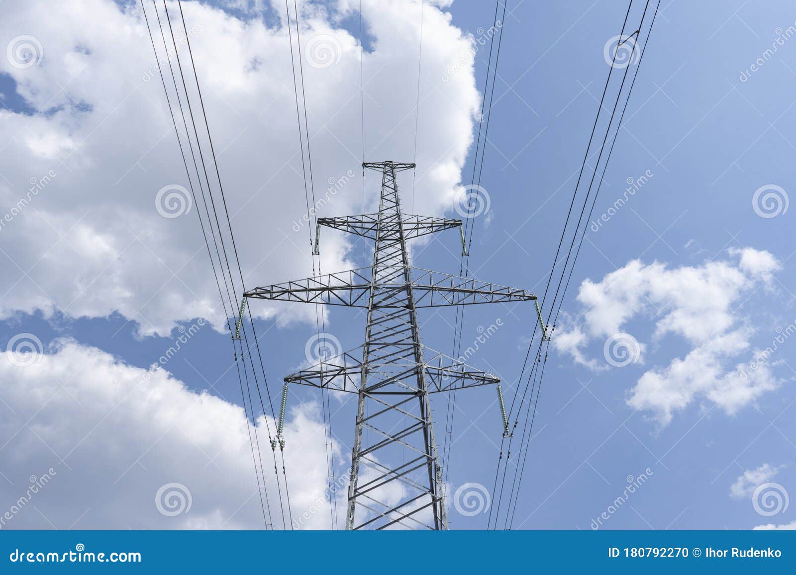 High Voltage Transmission Lines, Close Up Stock Photo - Image of grid ...
