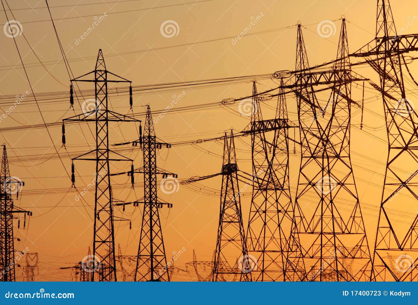 Transmission Tower And Overhead Power Line As Visual Pollution Stock ...