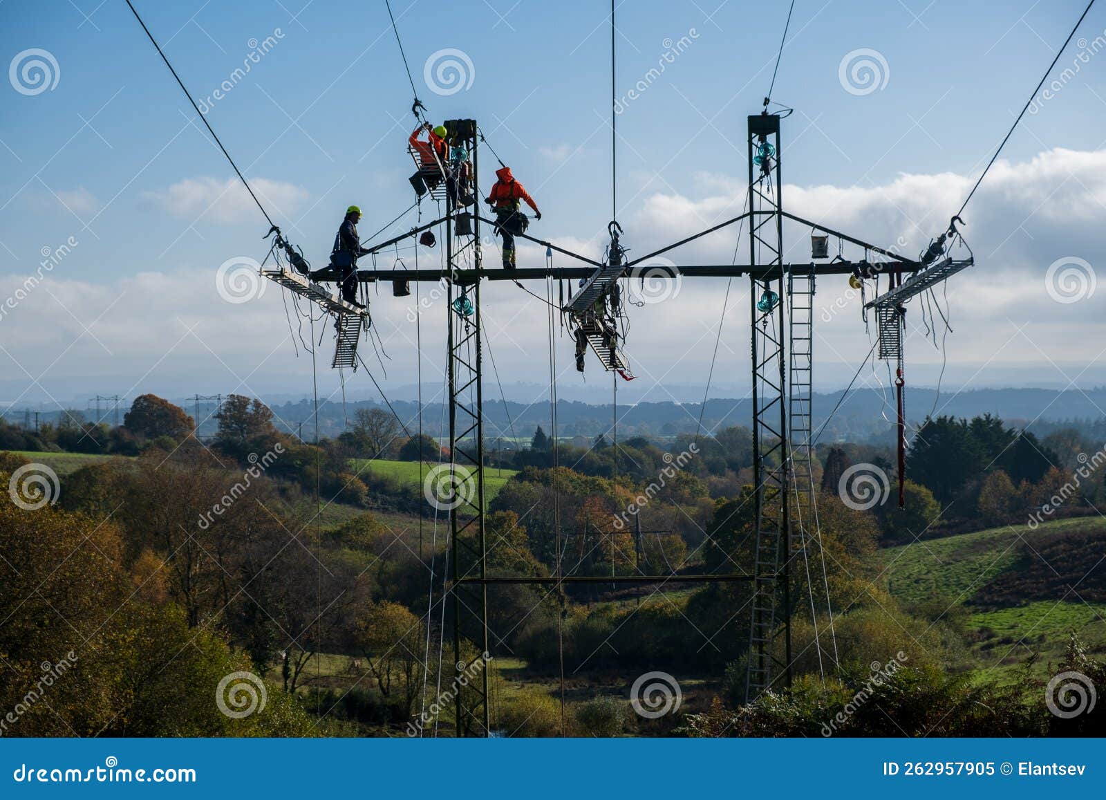High Voltage Transmission Tower, Power Line Modernization, High-rise ...