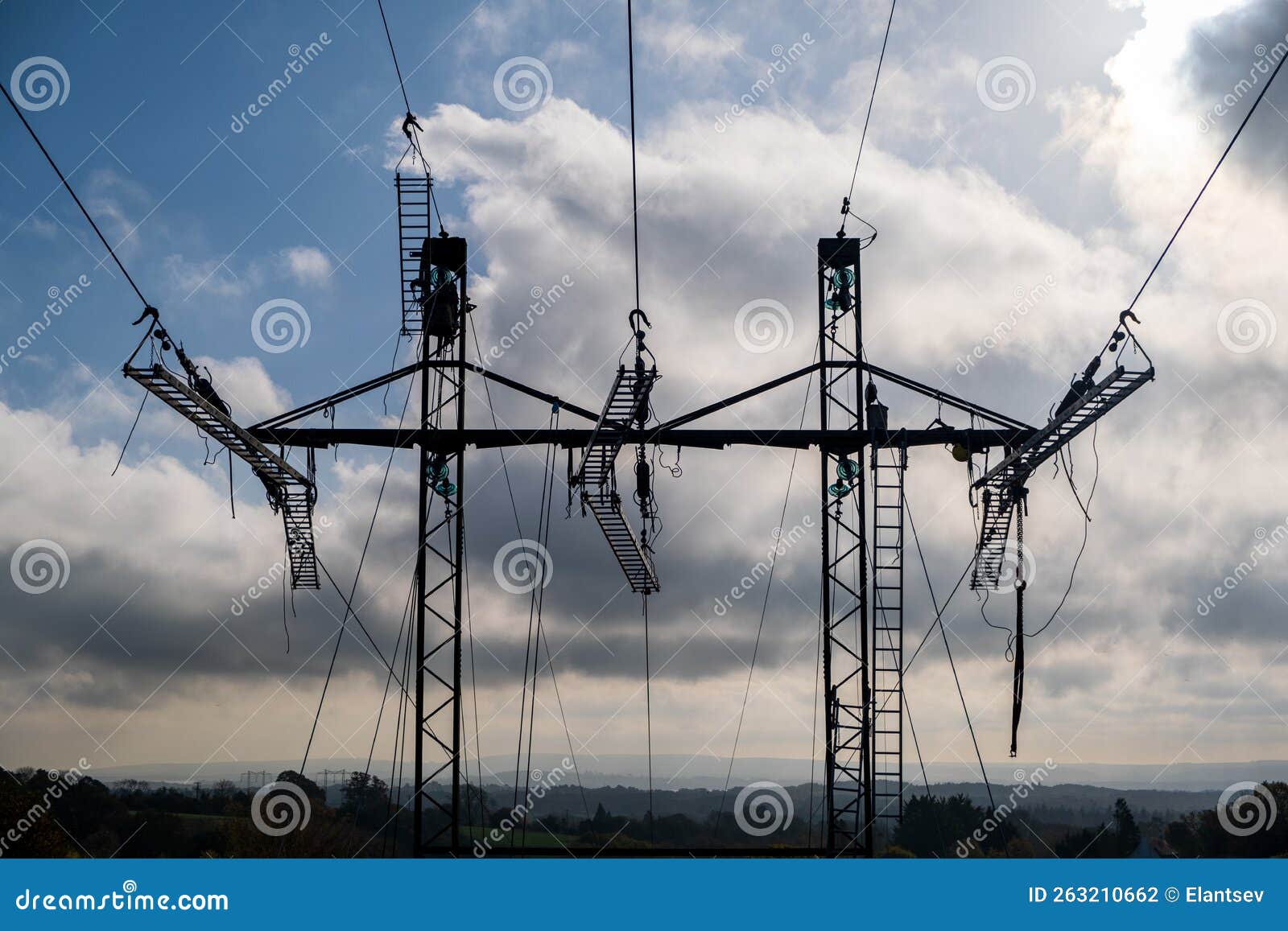 High Voltage Transmission Tower, Power Line Modernization, High-rise ...