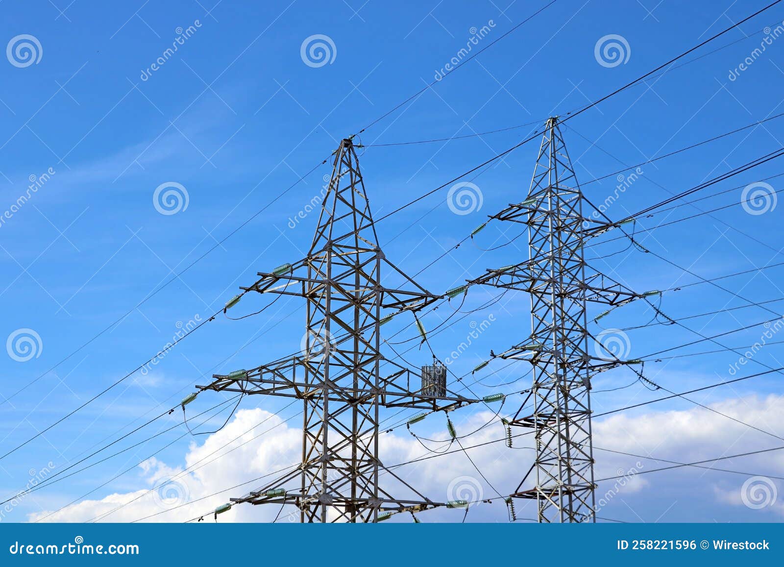 High Voltage Transmission Towers Stock Photo - Image of environment ...