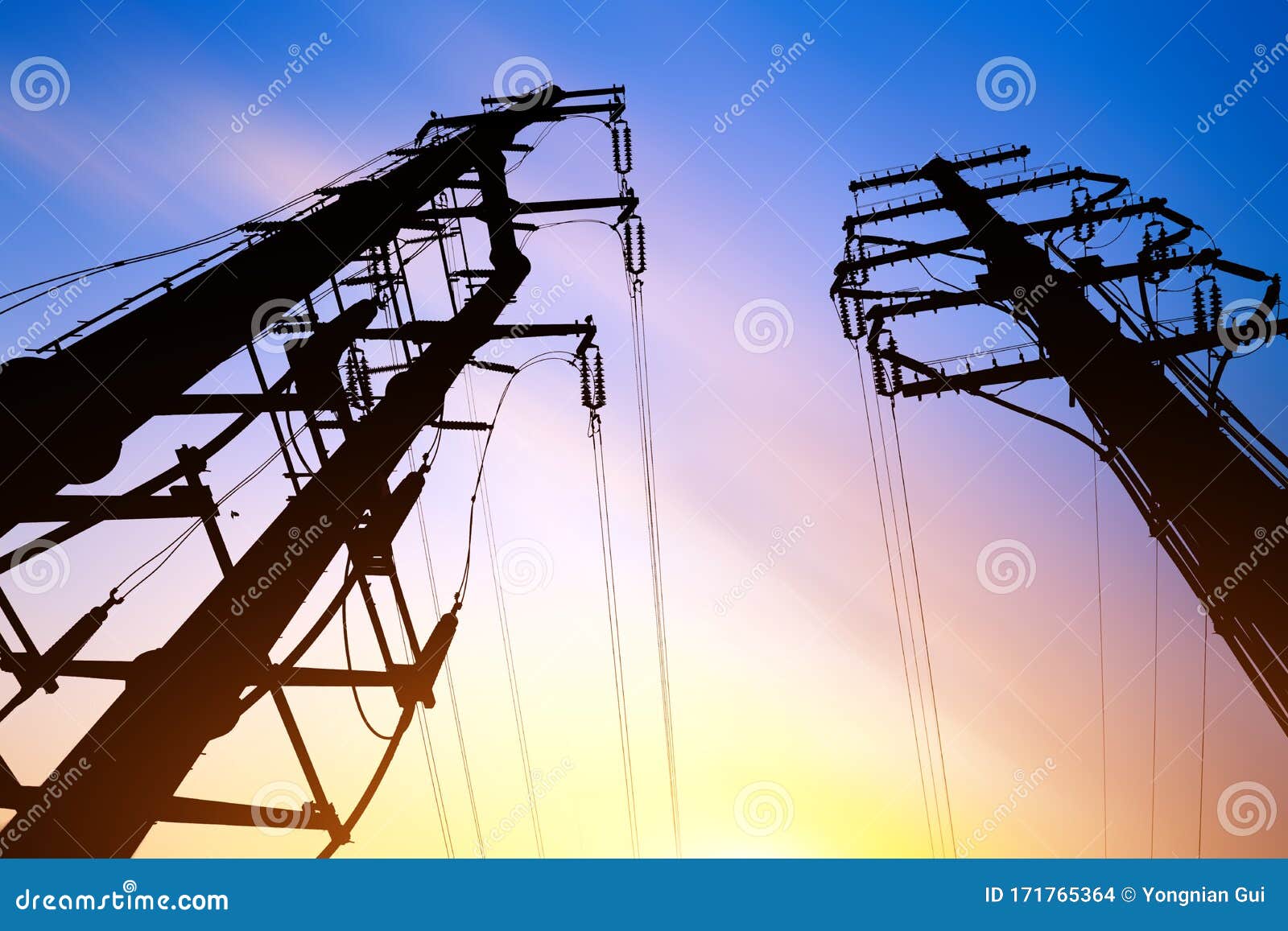 High voltage utility pole stock photo. Image of pole - 171765364