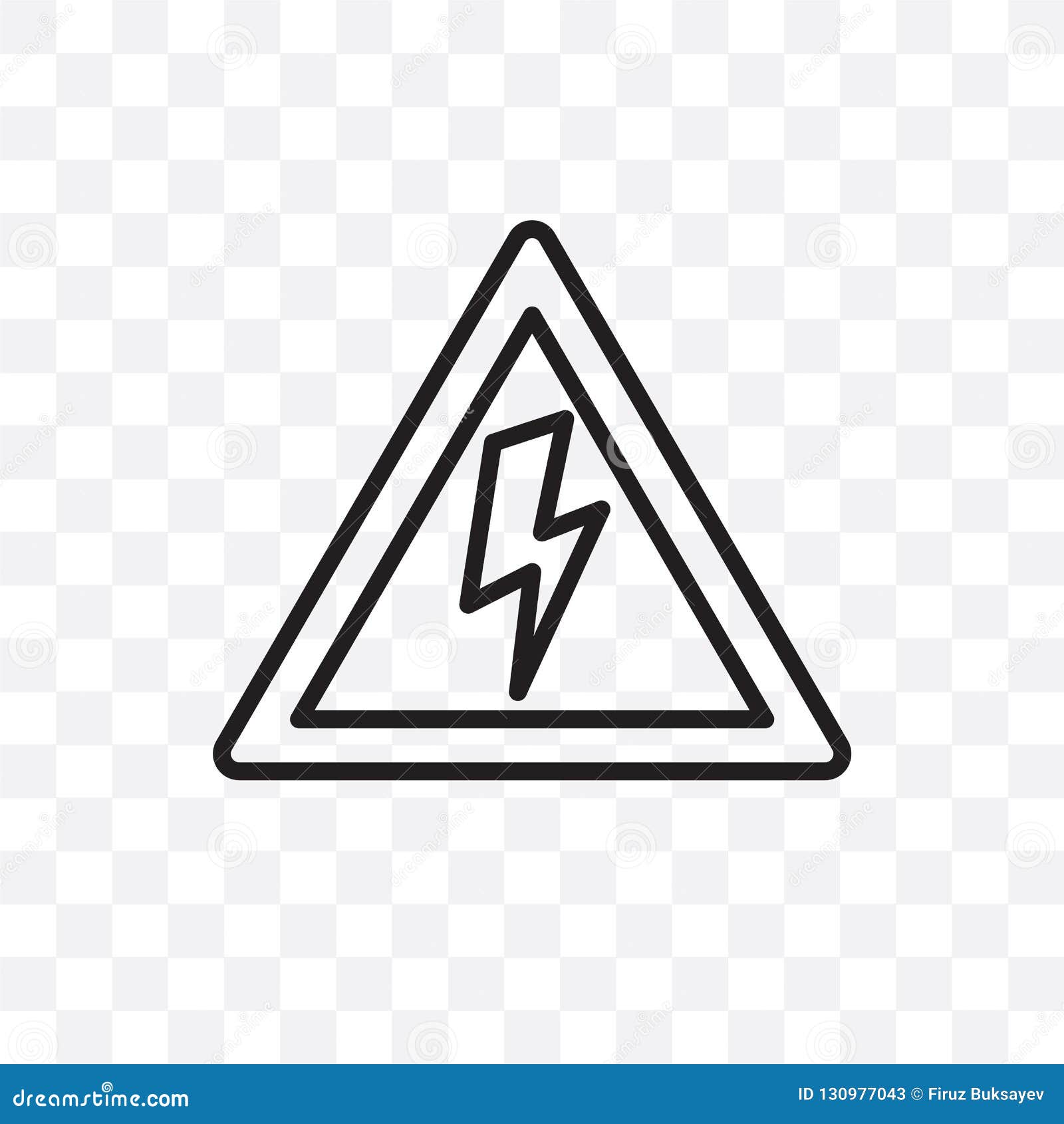 High Voltage Vector Linear Icon Isolated on Transparent Background ...