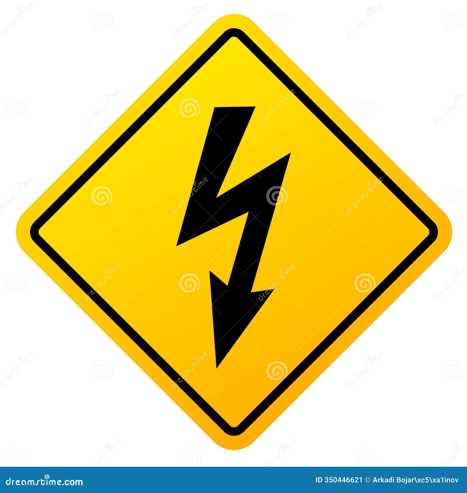 High Voltage Vector Warning Sign Stock Illustration - Illustration of ...