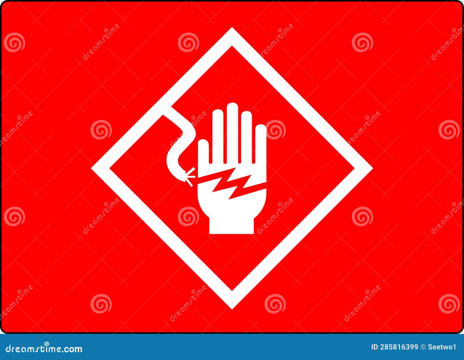 High Voltage Warning Sign Electrical Symbol Hand Shock Stock Vector ...