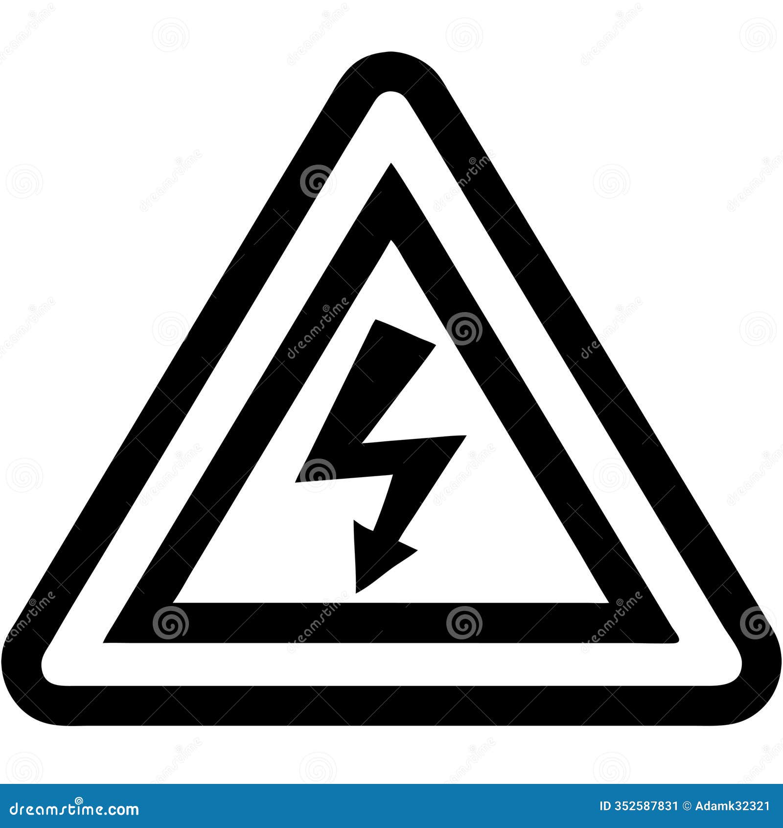High Voltage Warning Symbol Vector for Electrical Safety Signs and ...