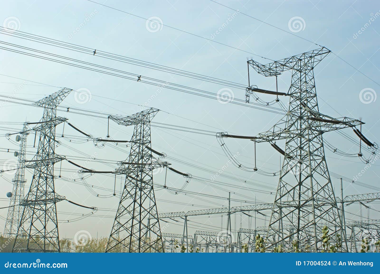 High-voltage wire stock photo. Image of energy, lines - 17004524